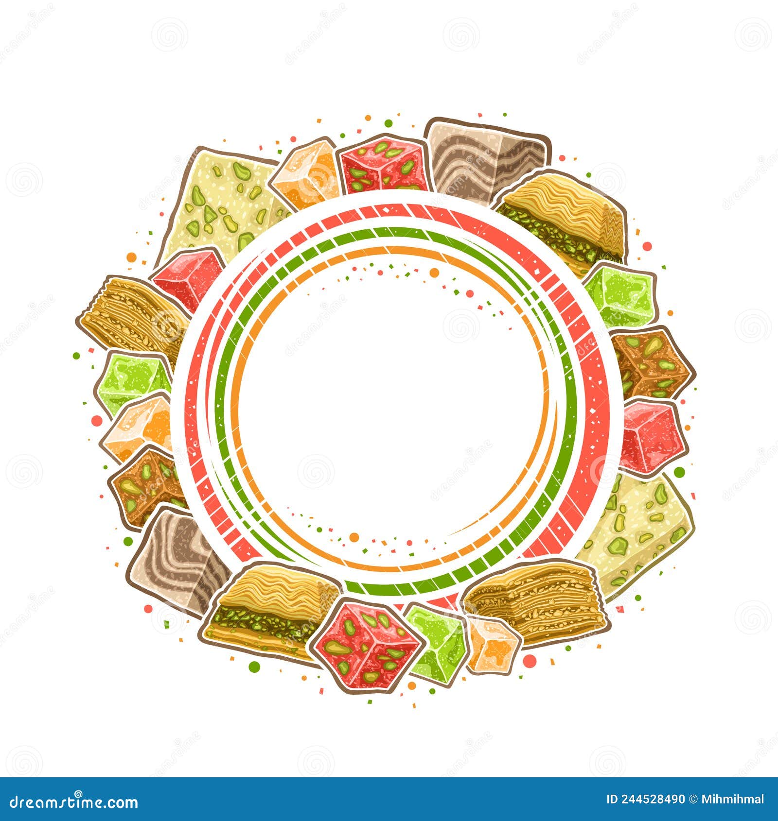 Vector Frame for Arabian Sweets Stock Vector - Illustration of delight ...