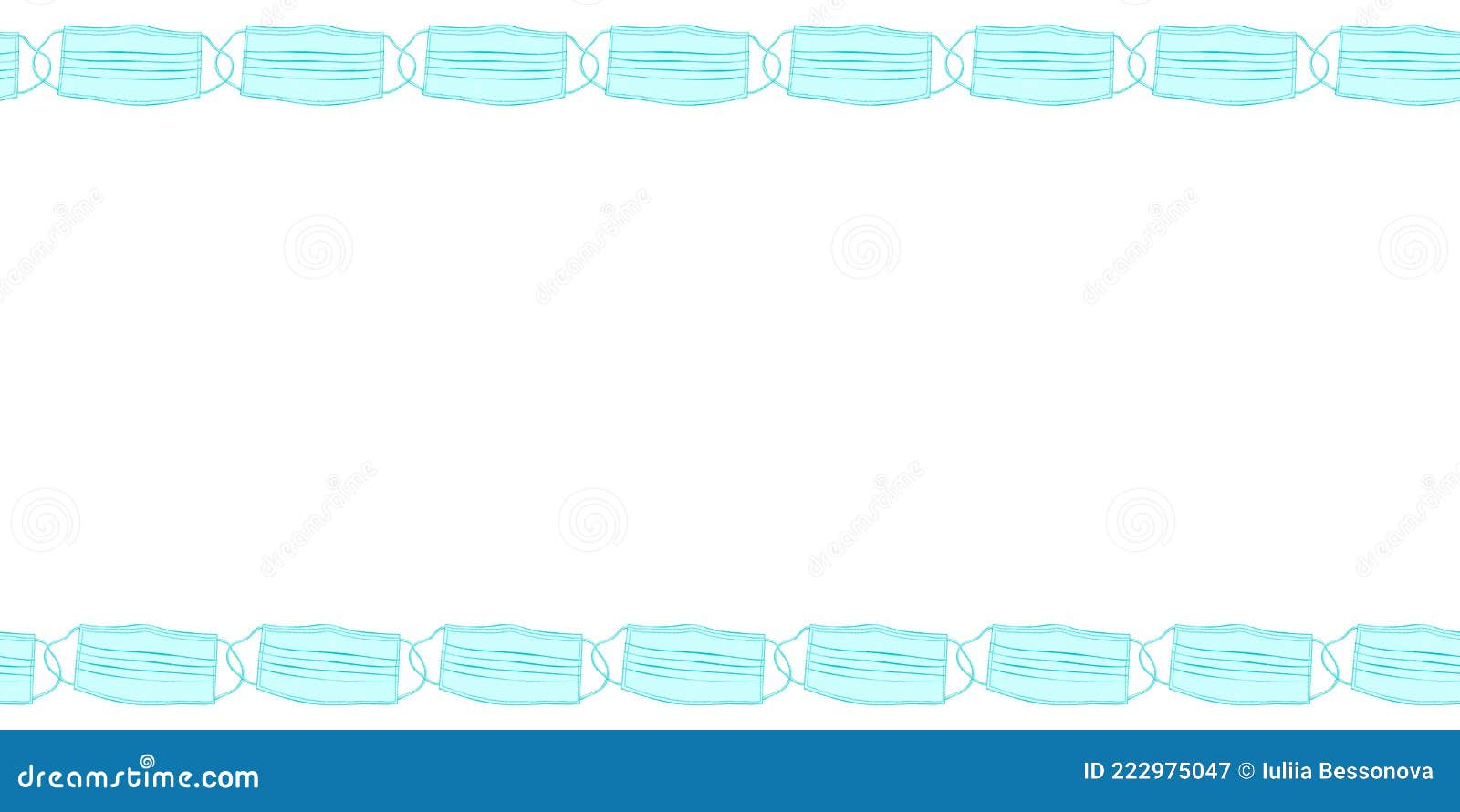 Vector Frame, Backdrop with Medical Face Masks in Doodle Style ...