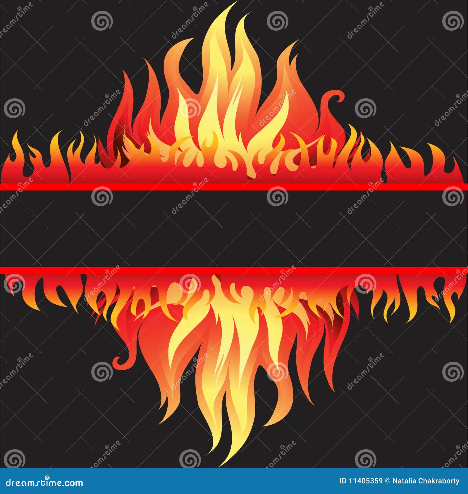 Vector Frame Background with Fire Stock Vector - Illustration of flow ...