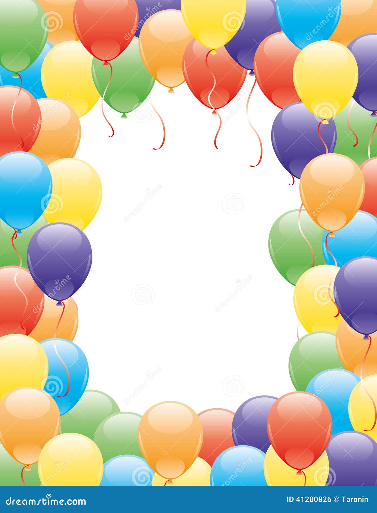 Vector frame. Balloons. stock vector. Illustration of gift - 41200826