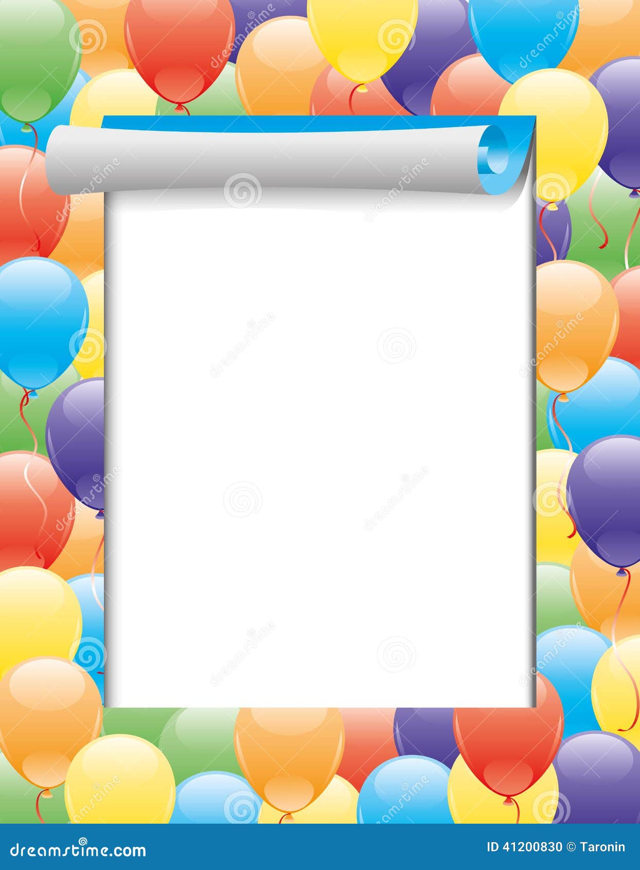 Vector frame. Balloons. stock vector. Illustration of advertisement ...