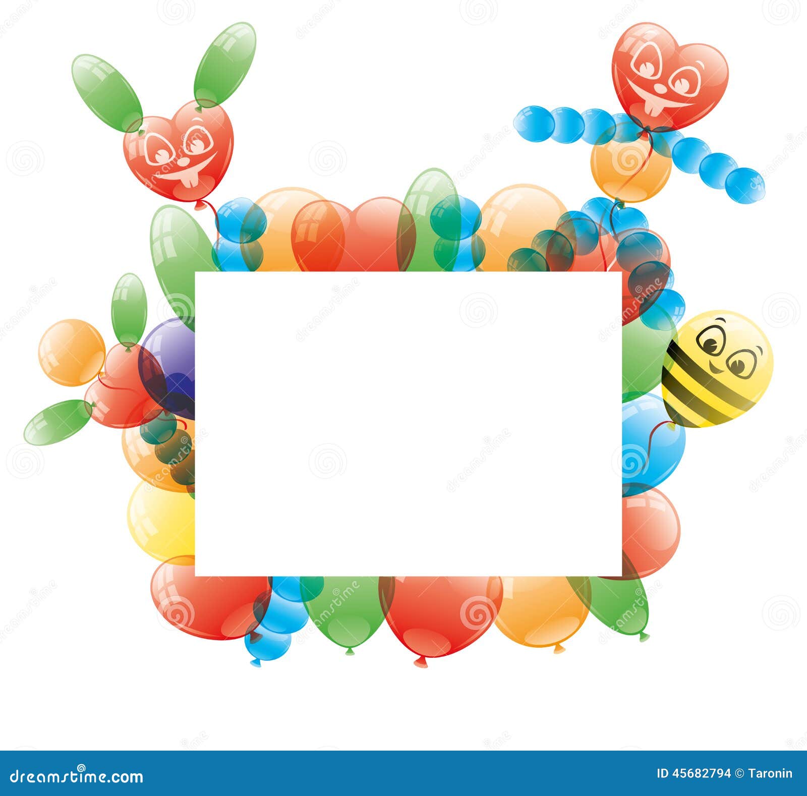 Vector frame. Balloons. stock vector. Illustration of isolated - 45682794