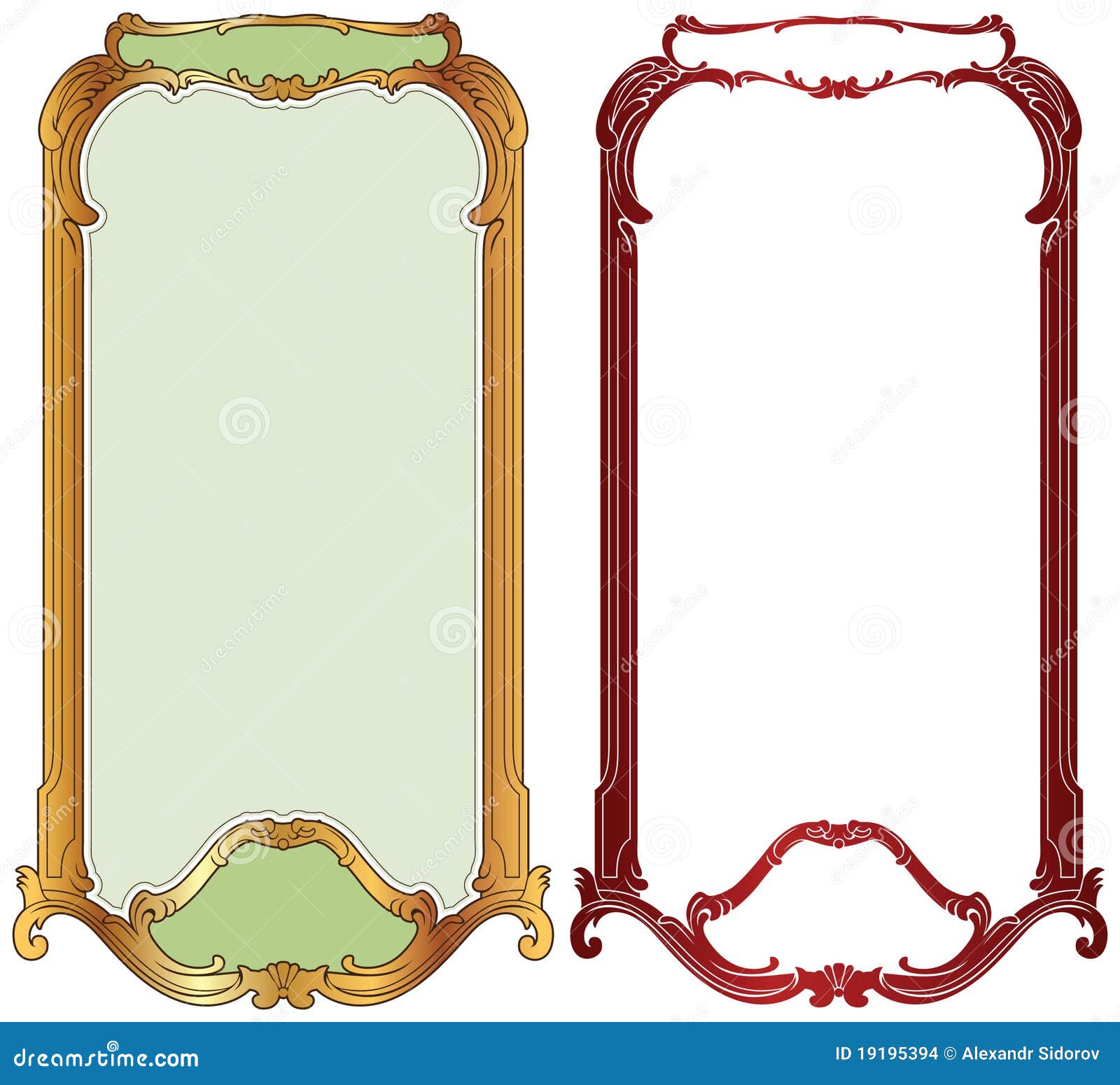 Vector frame baroque stock vector. Illustration of shape - 19195394