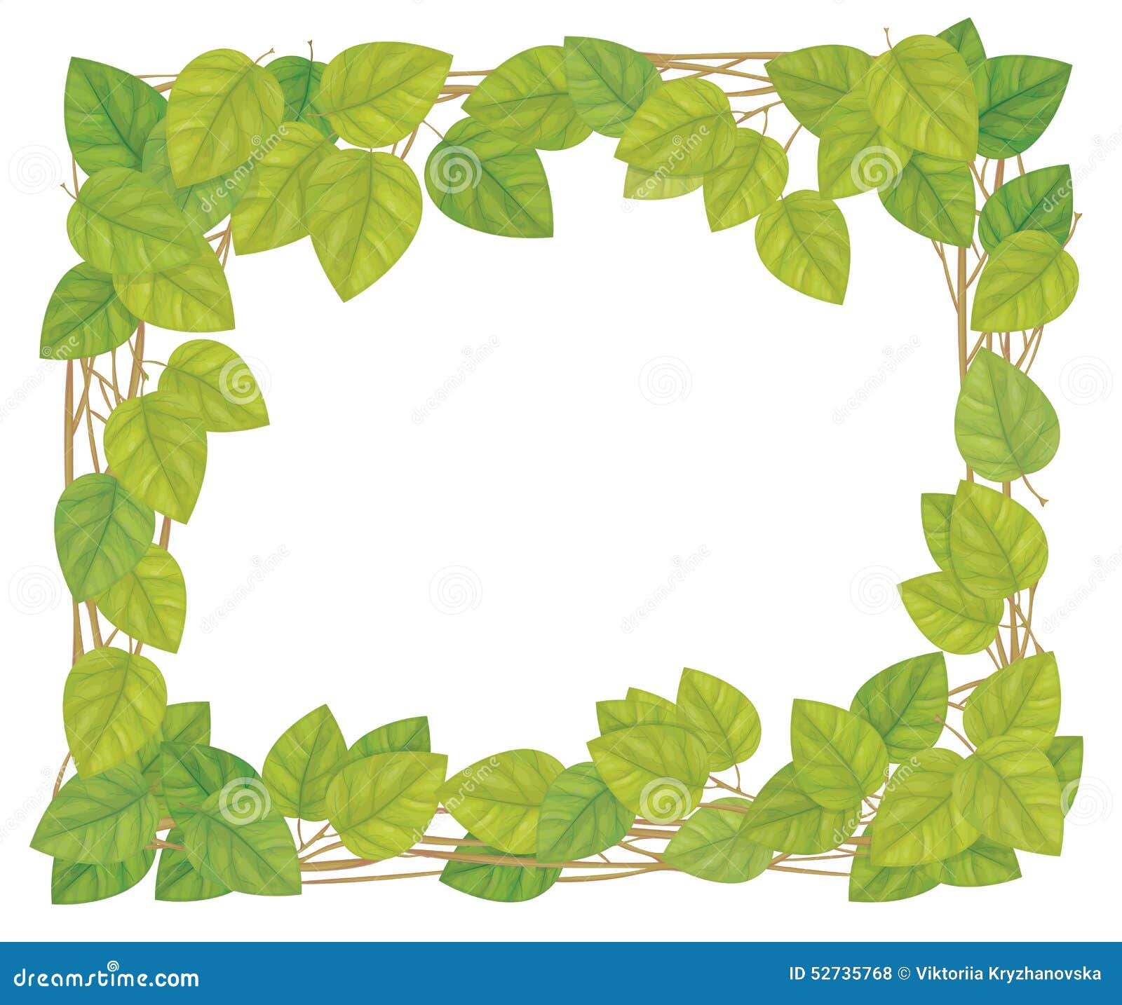 Vector Frame, Birch Leaves. Stock Vector - Illustration of flora ...