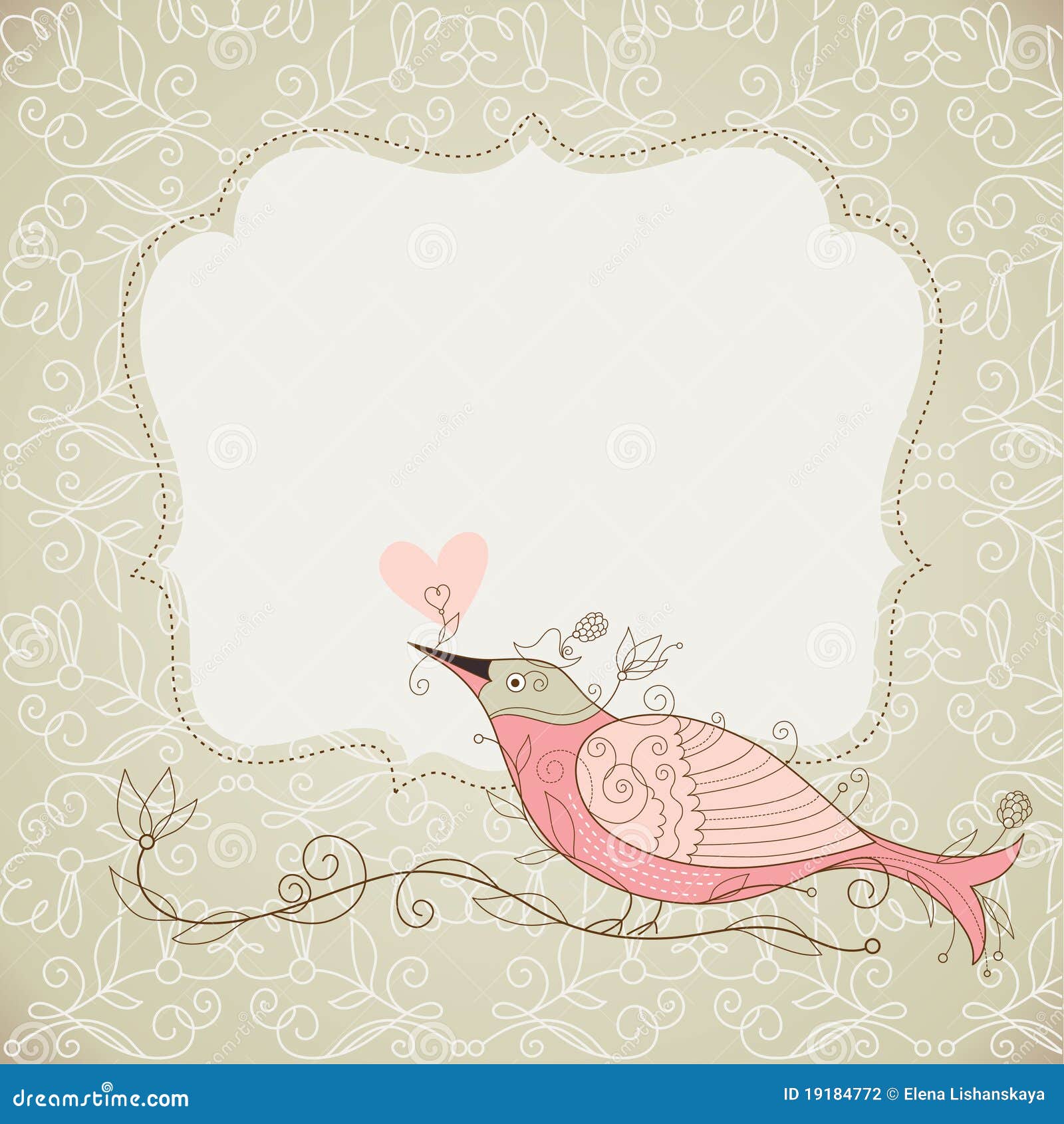 Vector Frame With Bird | CartoonDealer.com #19184772