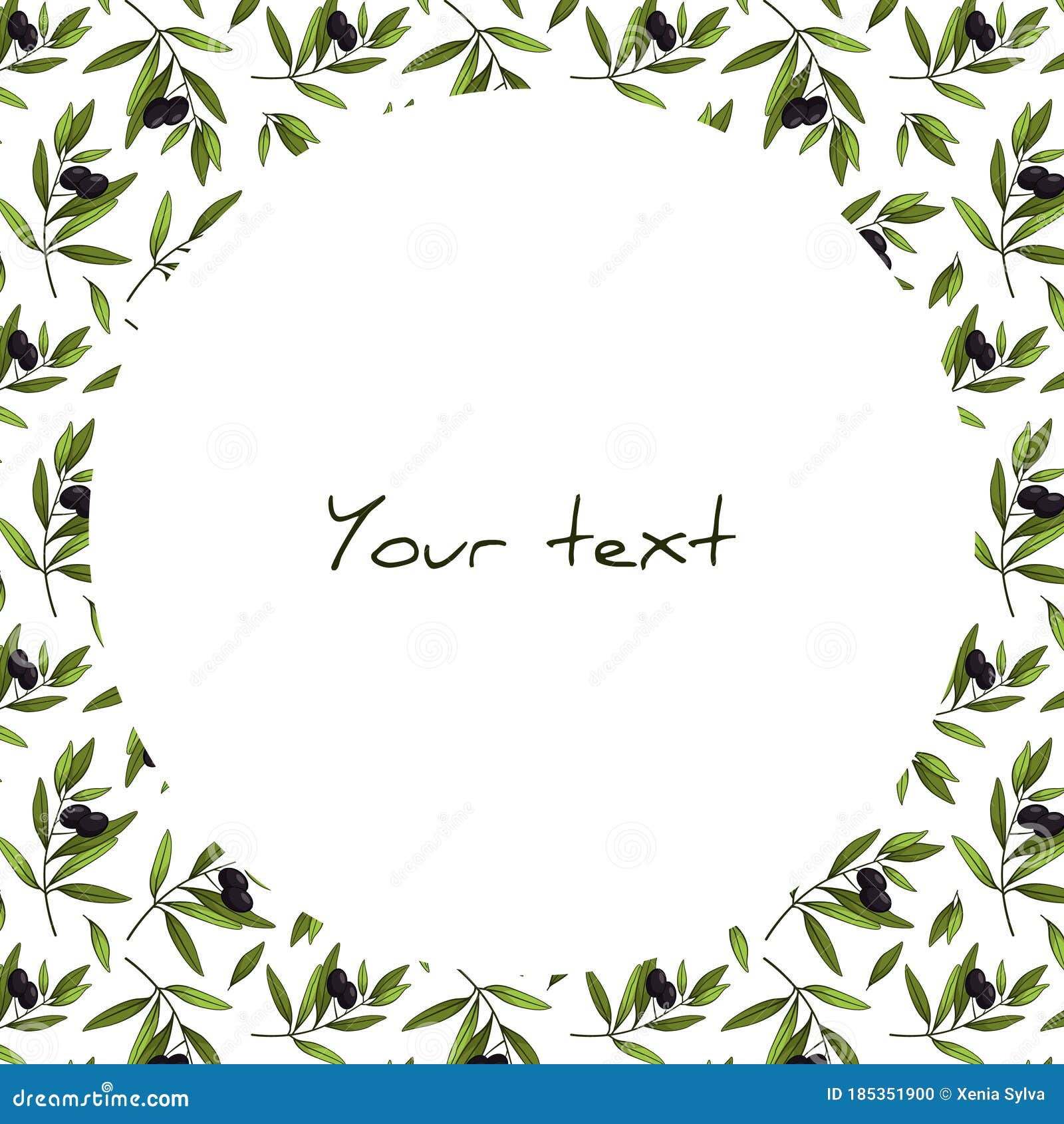 Vector Frame with Black Olives. Stock Vector - Illustration of olives ...