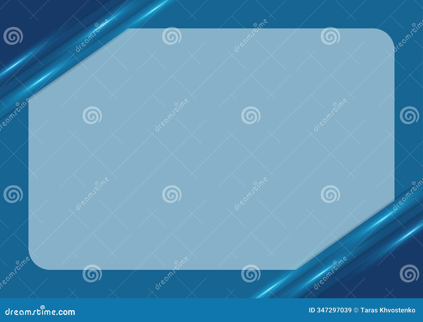 Vector Frame on Blue Background with Light Effects Stock Illustration ...
