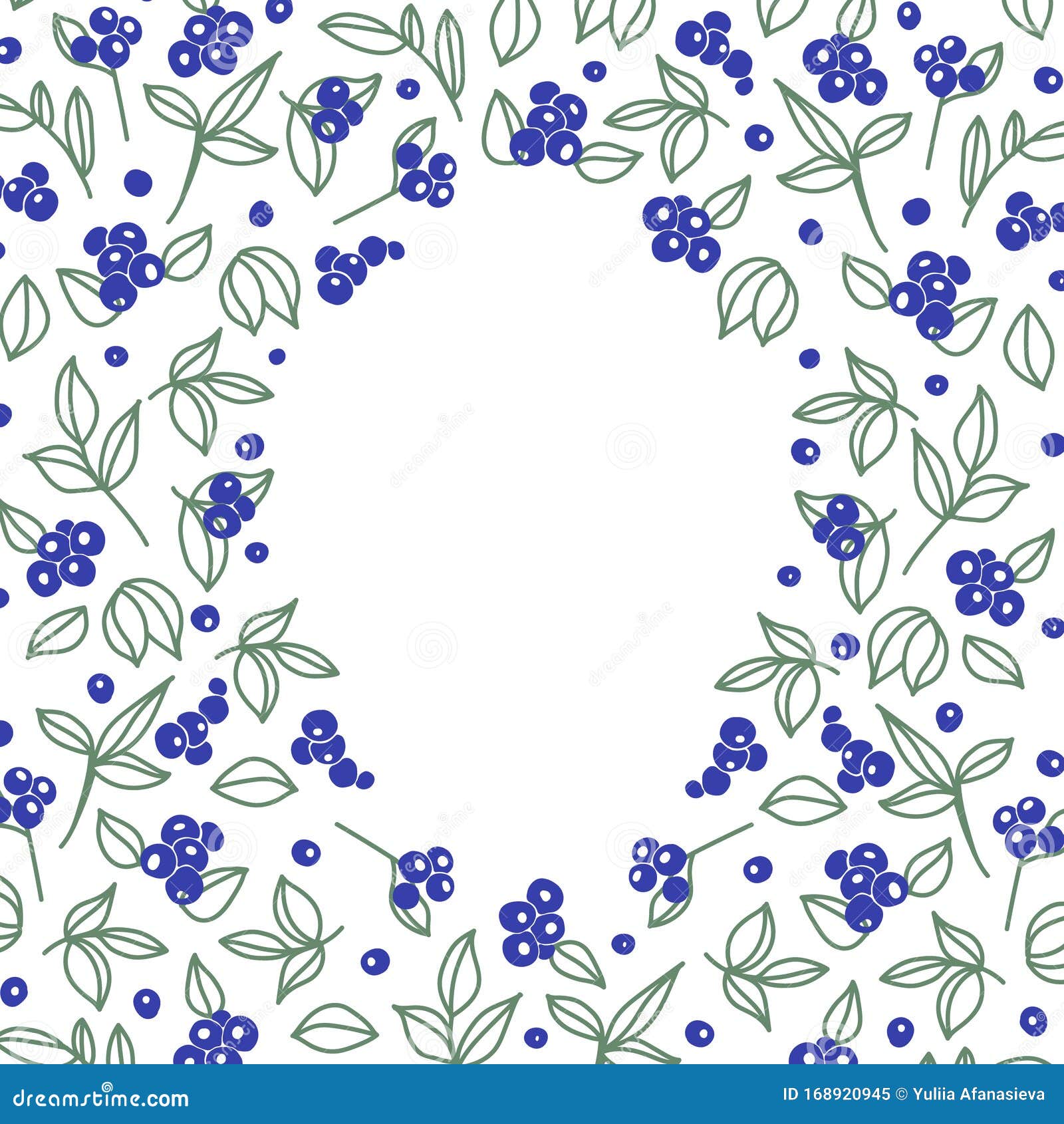 Vector Illustration with Blueberries Frame Stock Vector - Illustration ...