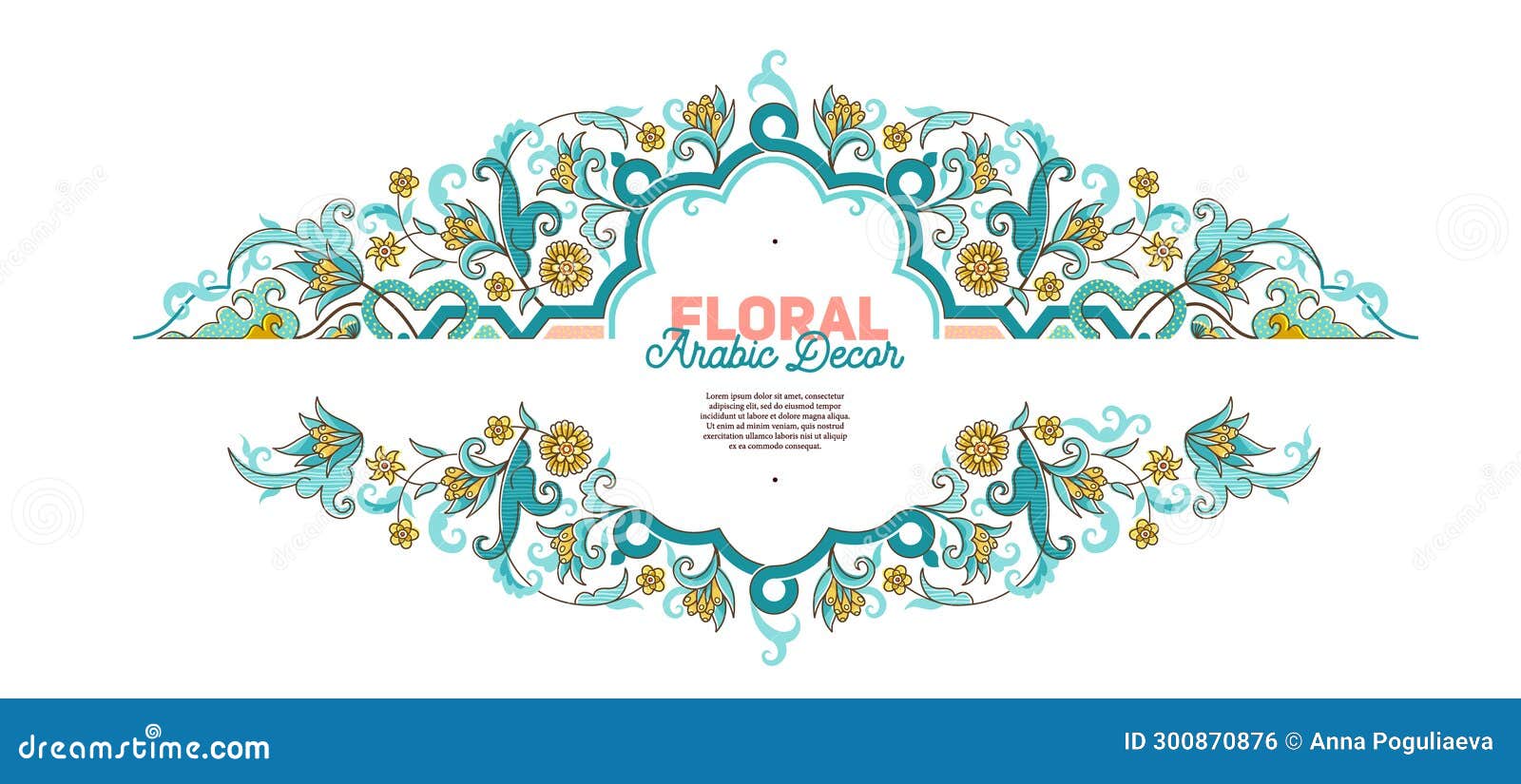 Vector Element, Arabesque, Floral Pattern for Design Template. Luxury ...