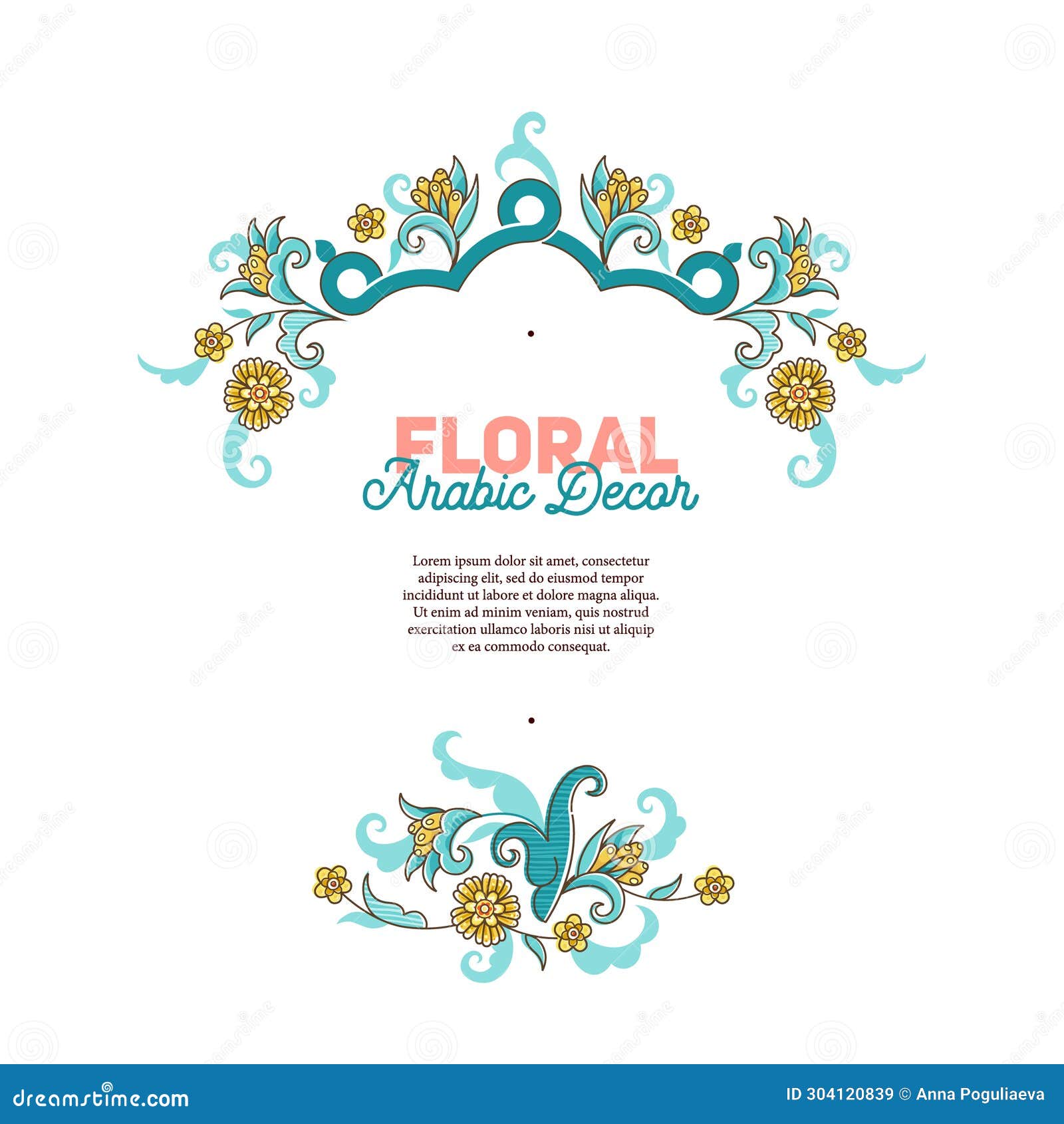 Vector Frame, Border, Element, Arabesque, Floral Pattern for Design ...