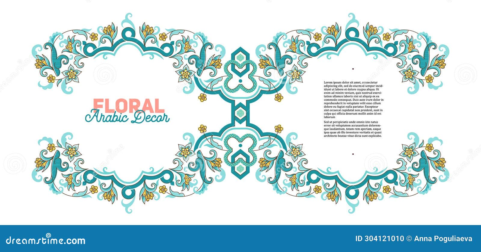 Vector Frame, Border, Element, Arabesque, Floral Pattern for Design ...
