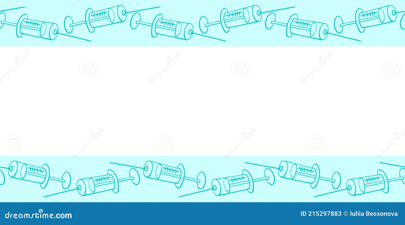 Vector Frame, Border Made of Contoured Syringes. Horizontal Top and ...