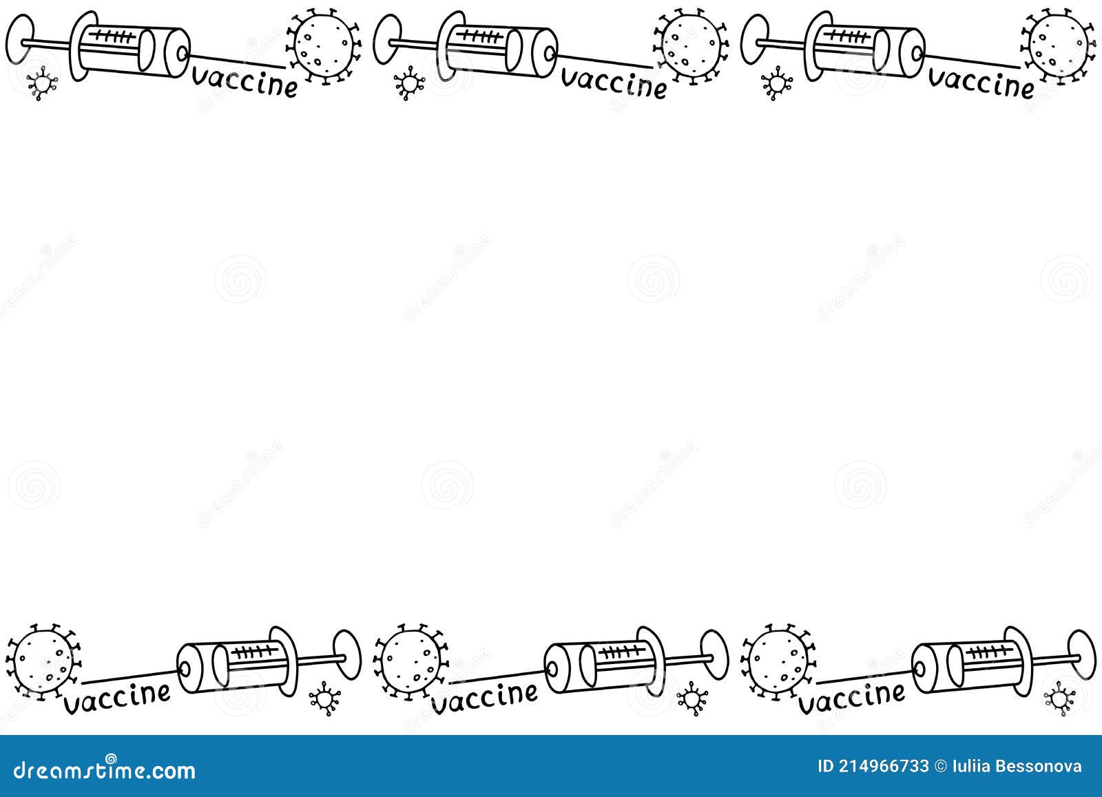 Vector Frame, Border on Theme of Vaccination. Contour Molecules ...