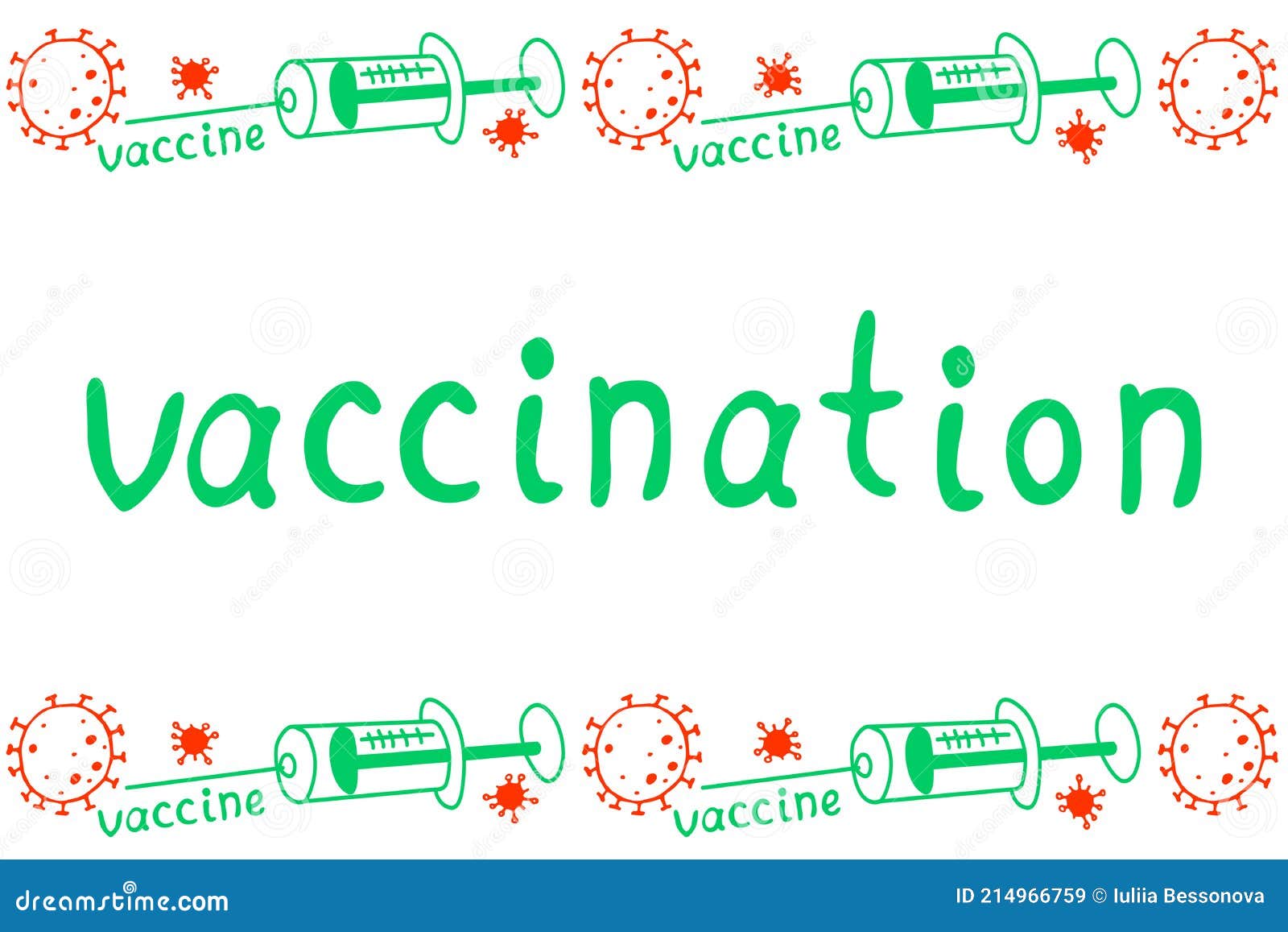 Vector Frame, Border on Theme of Vaccination. Contour Molecules ...