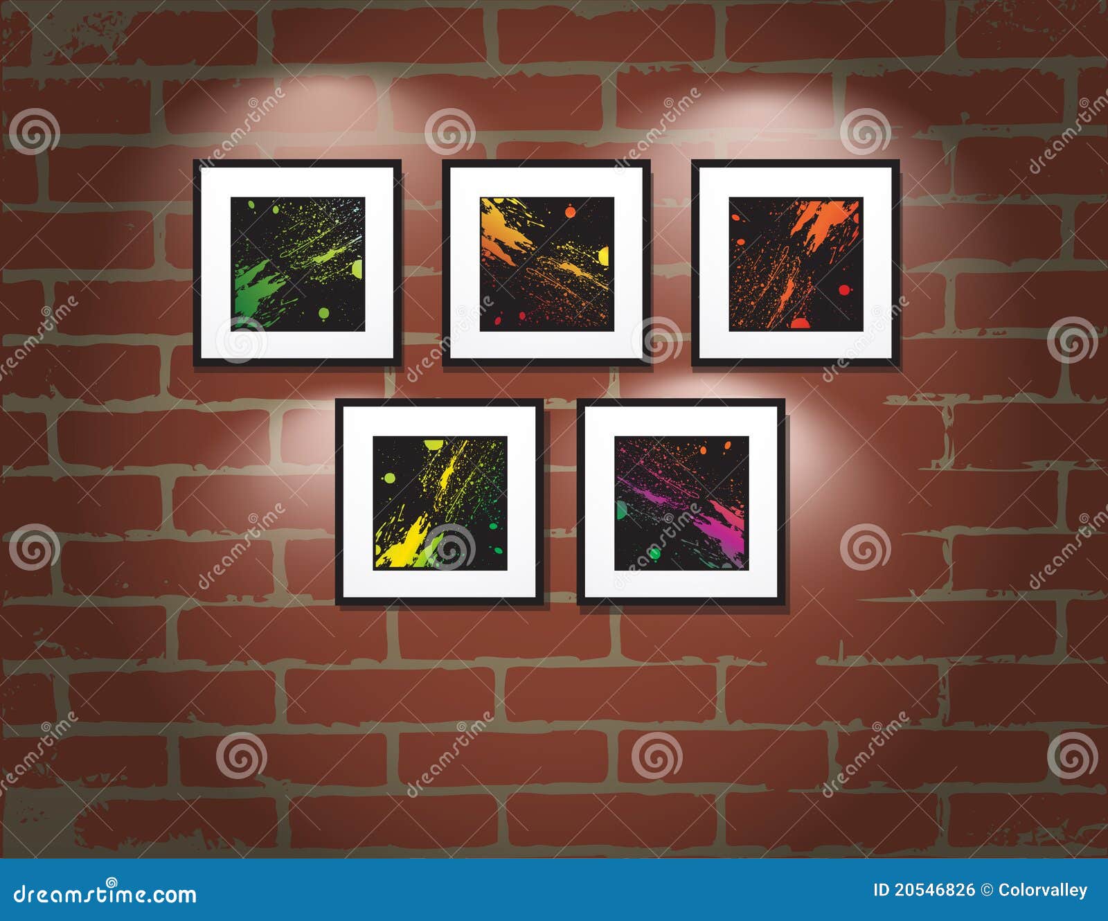 Vector Frame on Brick Wall. Art Gallery Stock Vector - Illustration of ...