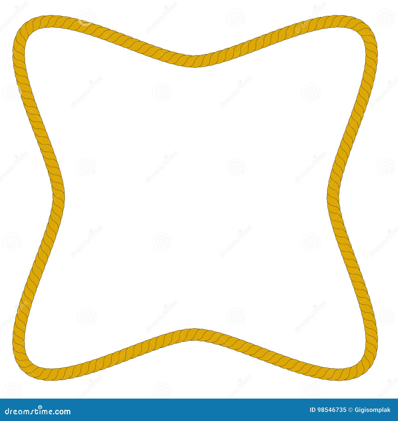 Frame from Brown Rope, Square Wave Shape, Isolated on White Stock ...