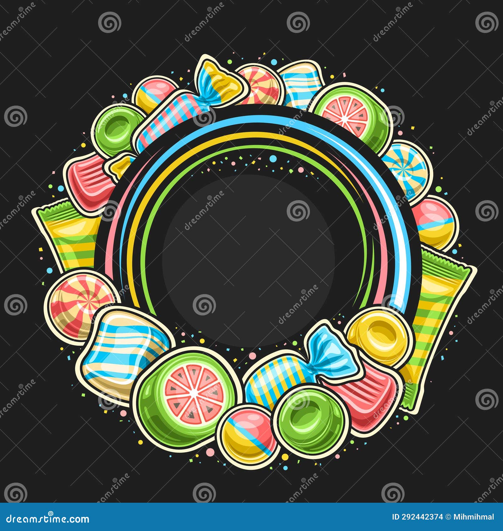 Vector Frame for Candy Shop Stock Vector - Illustration of wrapper ...