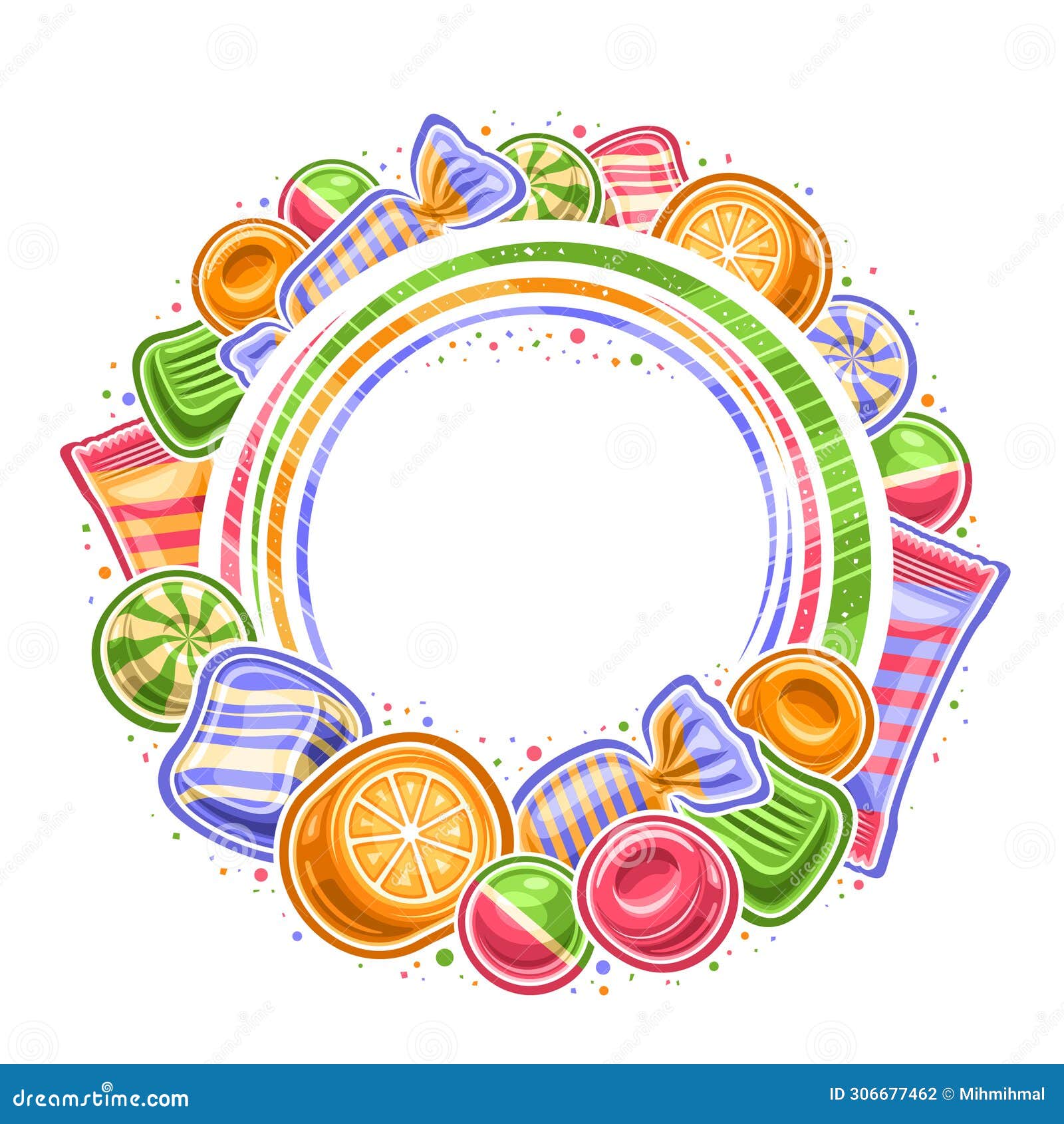 Vector Frame for Candy Shop Stock Vector - Illustration of snack, gummy ...