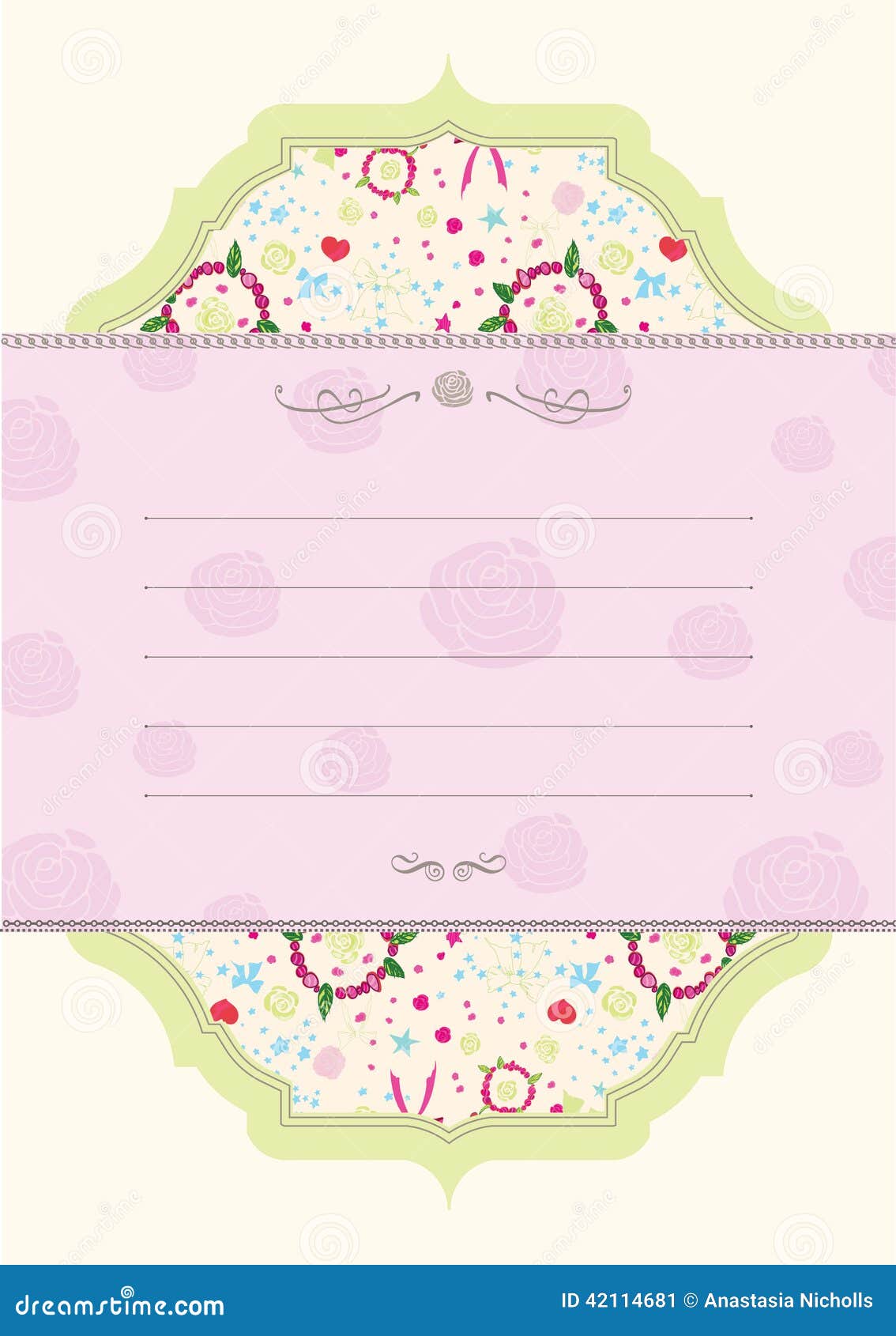 Vector frame card stock vector. Illustration of feminine - 42114681