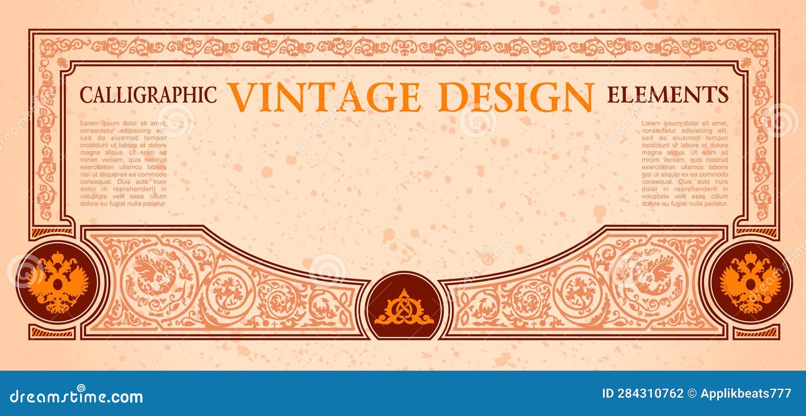 Vector Frame Certificate Coupon Template Design Elements. Vintag Stock ...