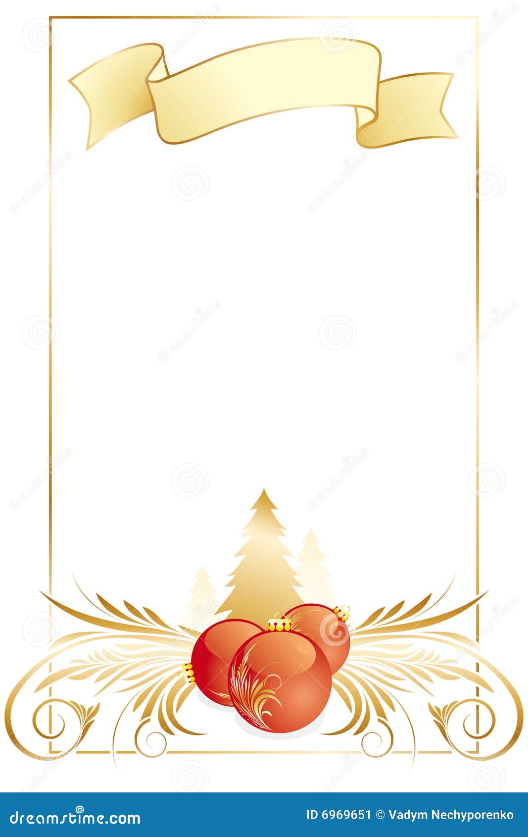 Vector Frame with Christmas Balls Stock Vector - Illustration of ...