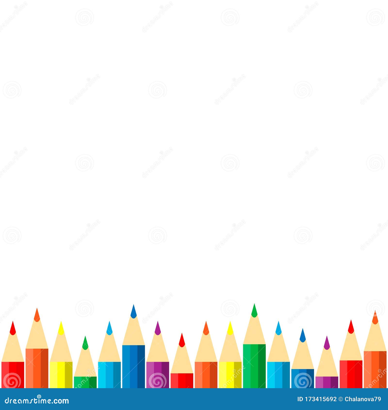 Vector Frame of Colored Pencils Crayons. Colour Pencils Crayons ...