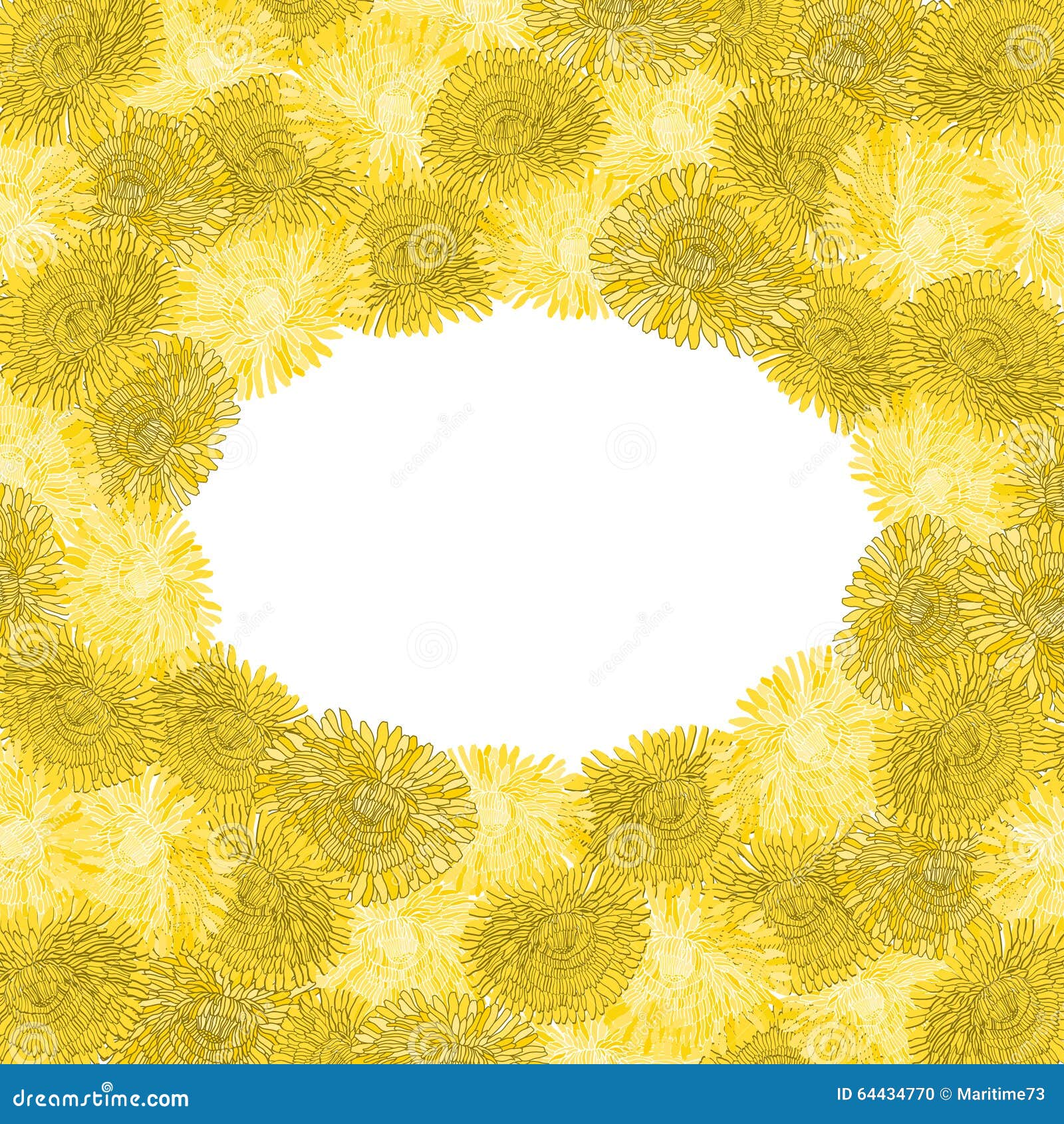 Vector Frame with Dandelions. Illustration with Place for Text, Stock ...