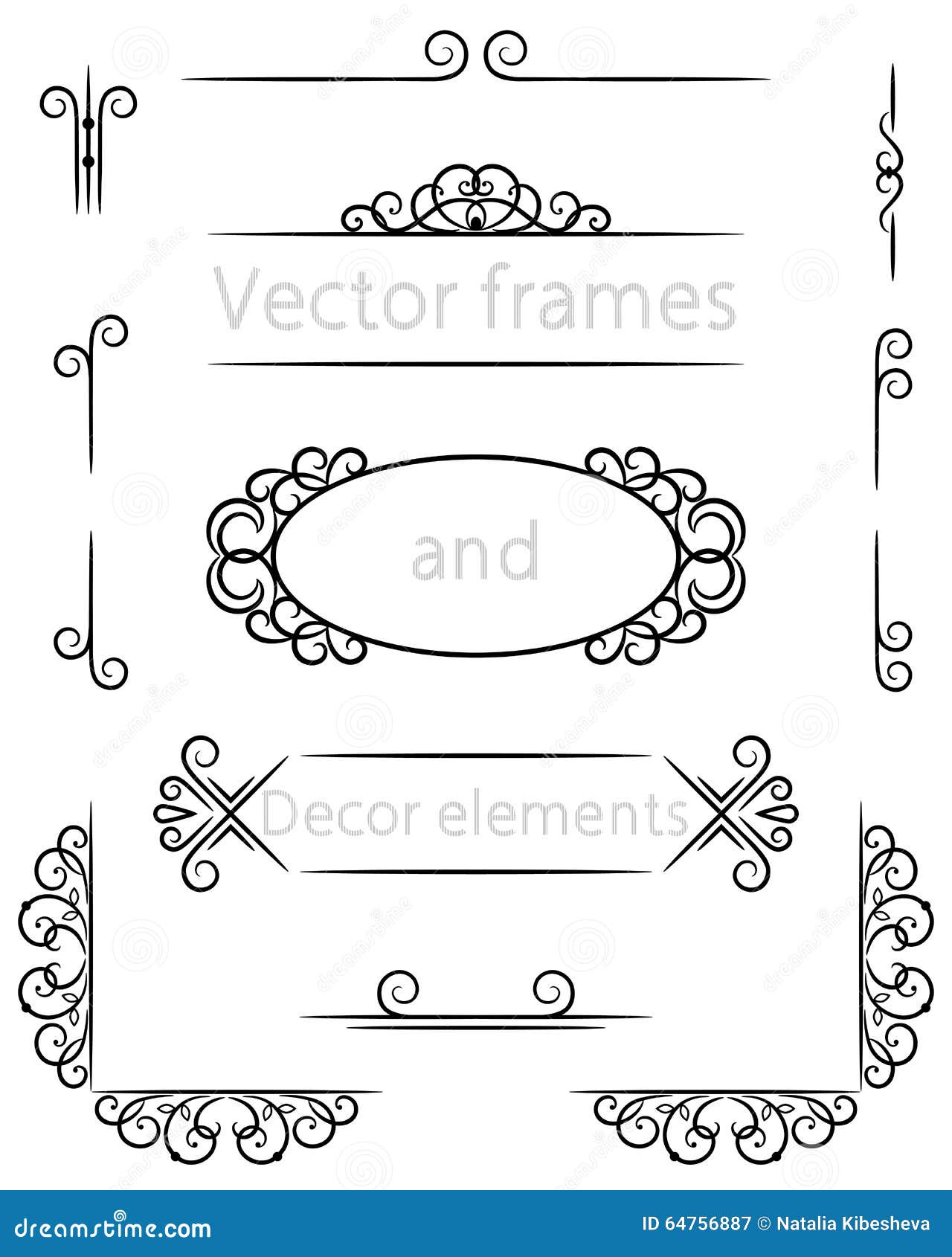 Vector Frame and Decor Elements Stock Vector - Illustration of elegance ...