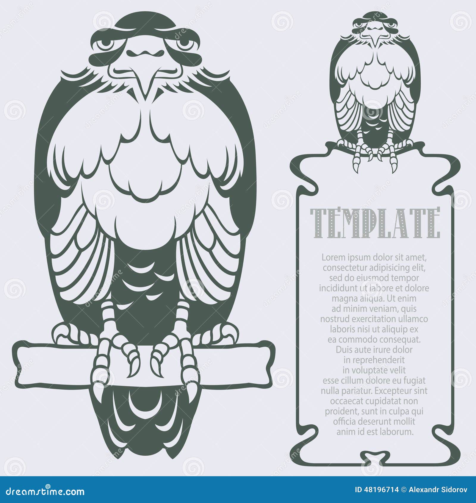 Vector Frame with Eagle for Business, Envelope, Invitations and Stock ...