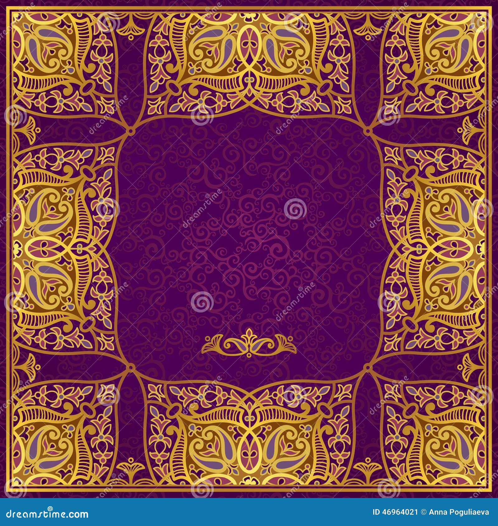 Vector Frame in Eastern Style. Stock Vector - Illustration of abstract ...