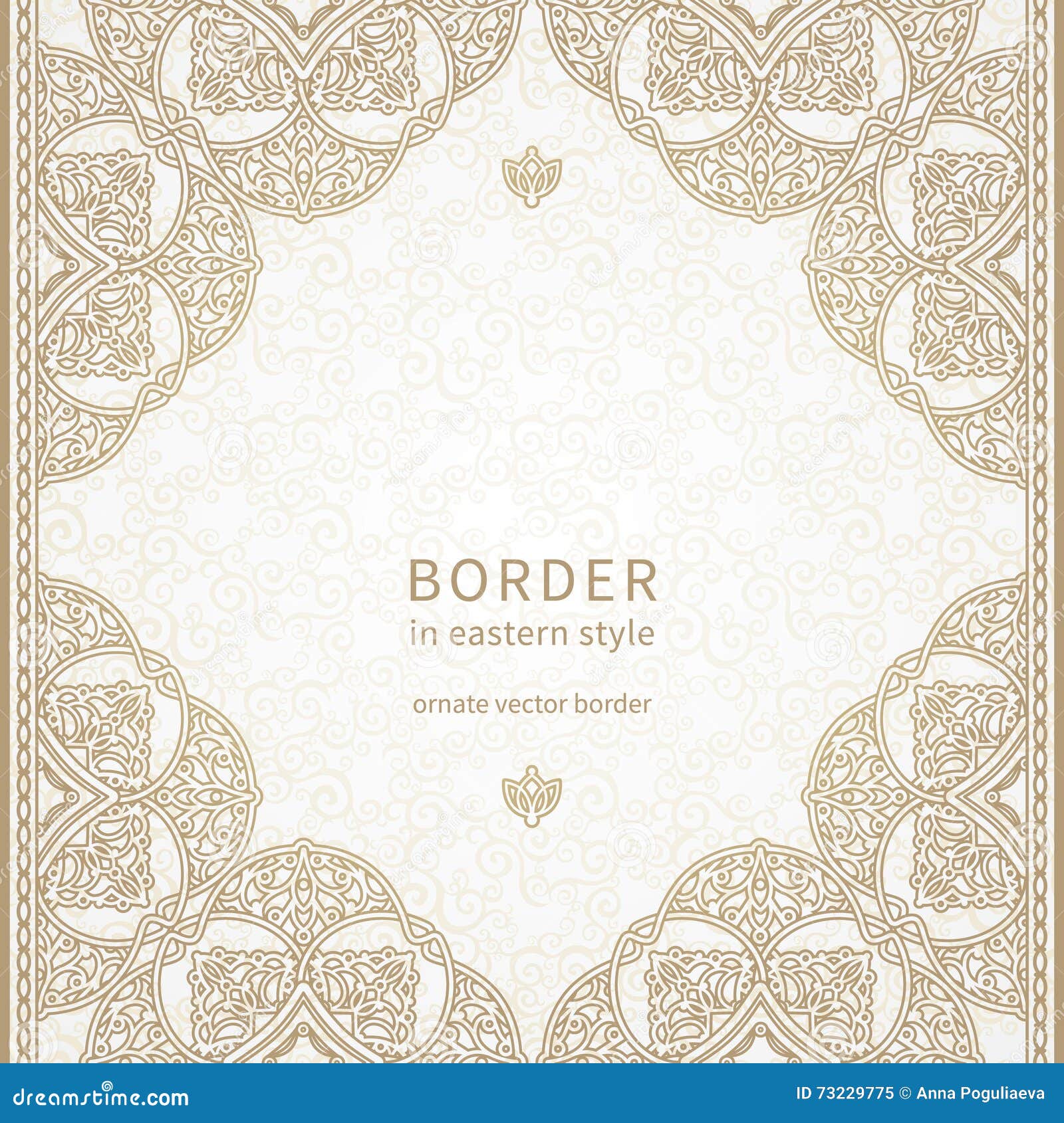 Vector Frame in Eastern Style. Stock Vector - Illustration of contour ...