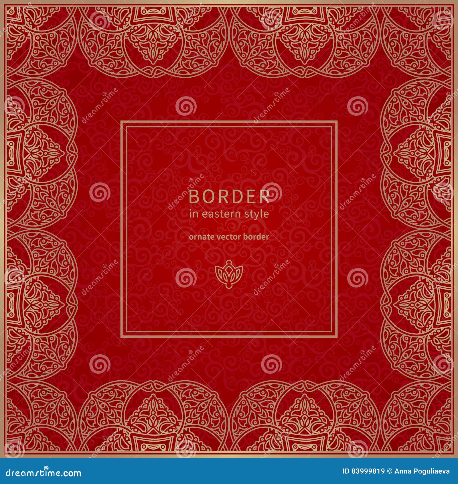 Vector Frame in Eastern Style. Stock Vector - Illustration of oriental ...