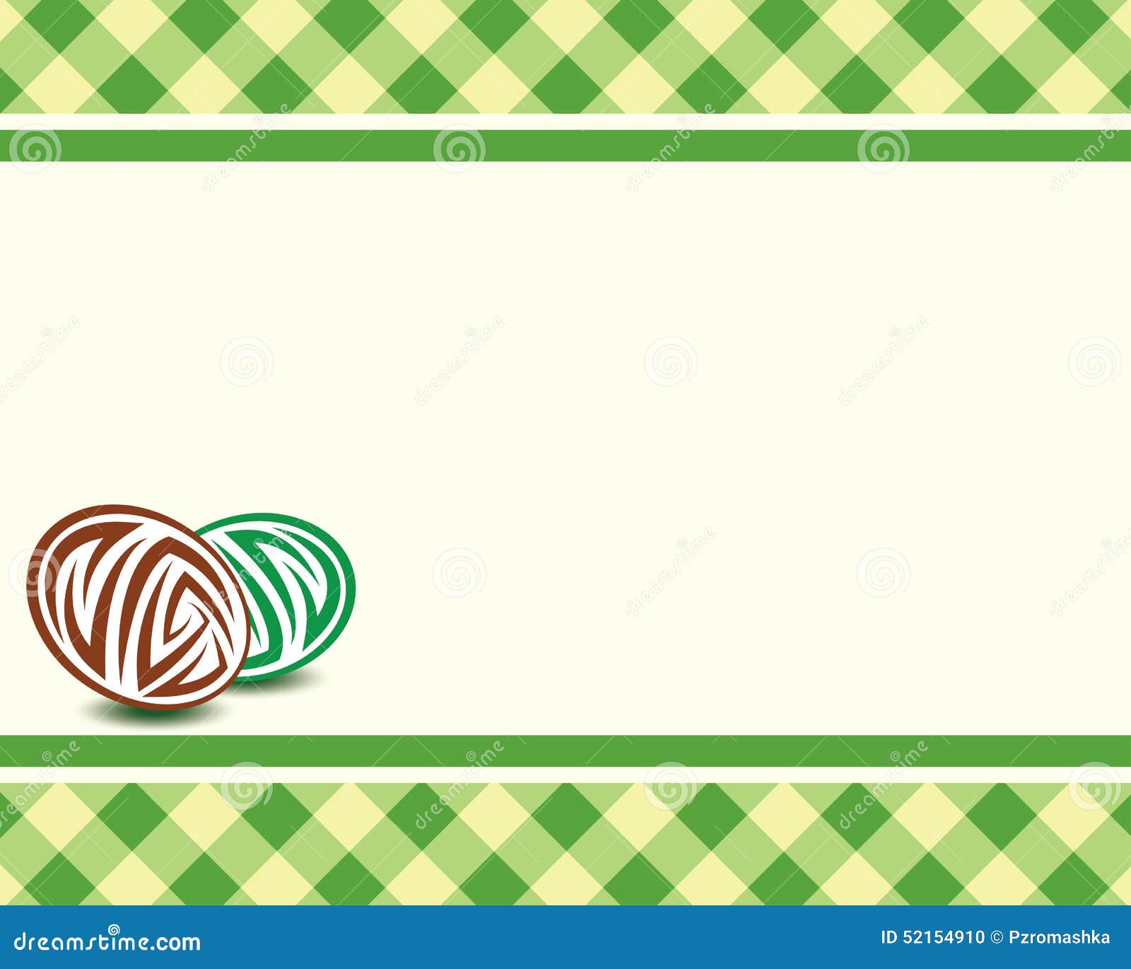 Vector Frame with Eggs on a Plaid Background. Easter Stock Vector ...