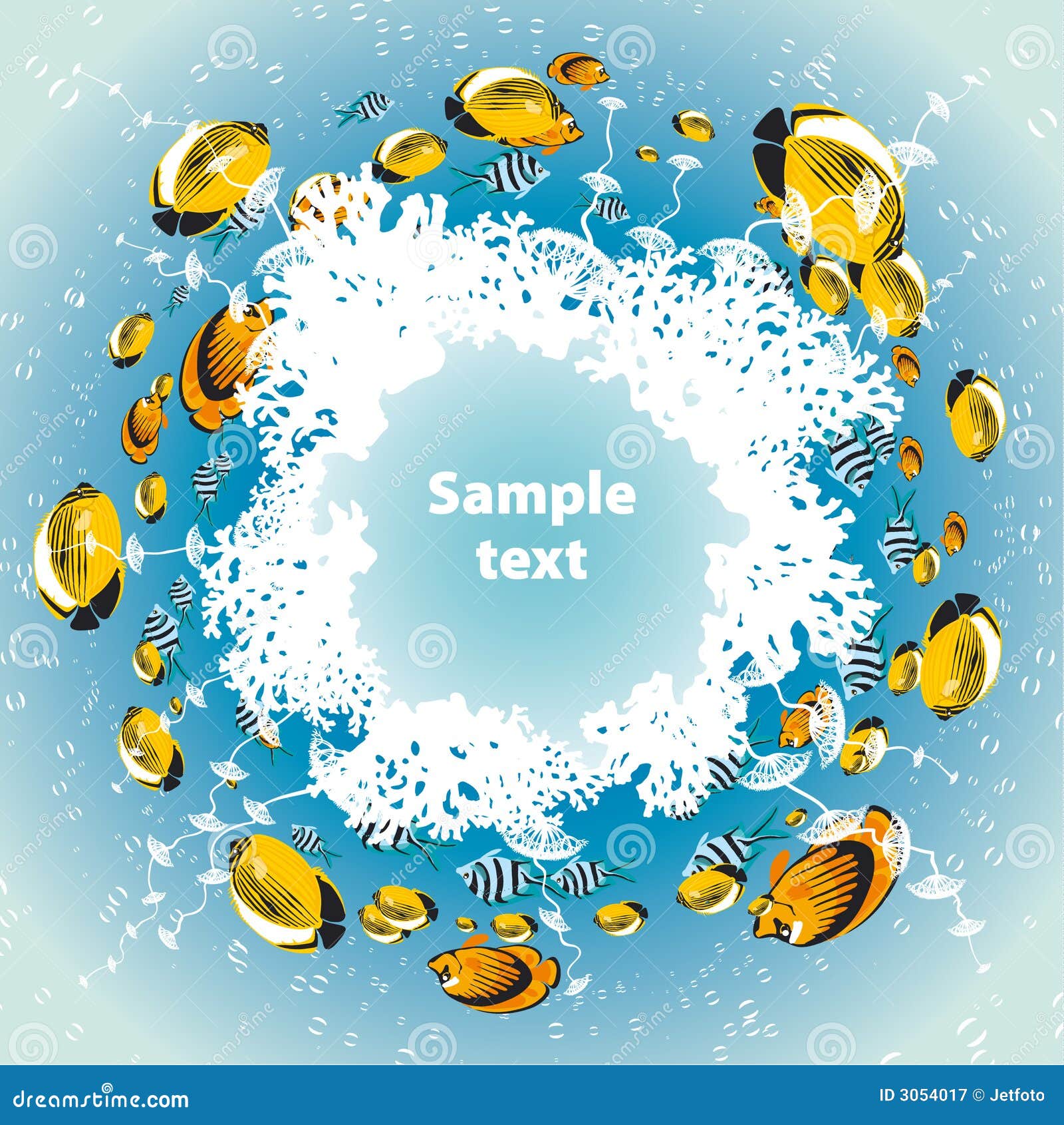 Vector frame with fish stock vector. Illustration of drawing - 3054017