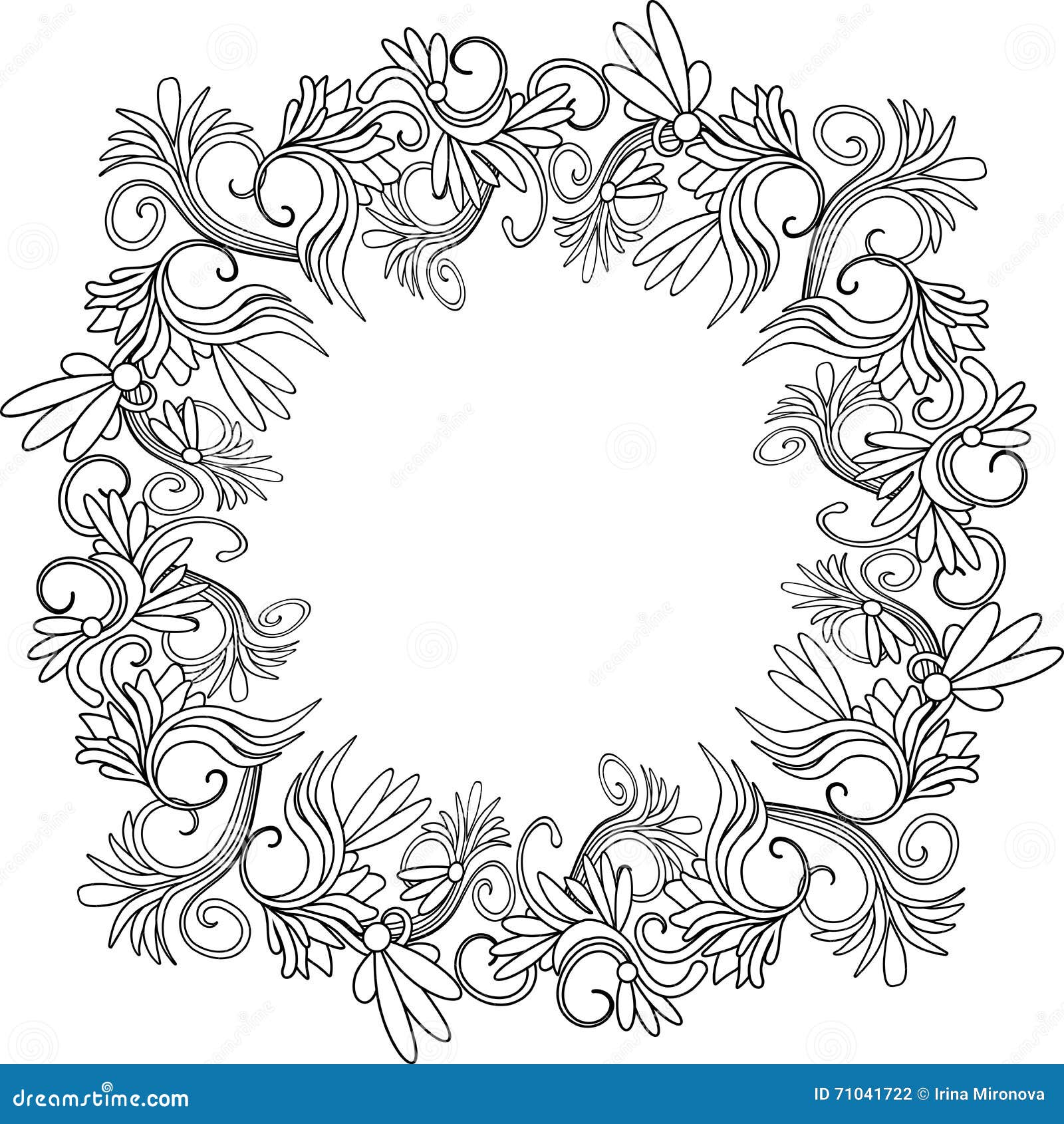 Vector Frame with Floral Pattern Stock Vector - Illustration of element ...