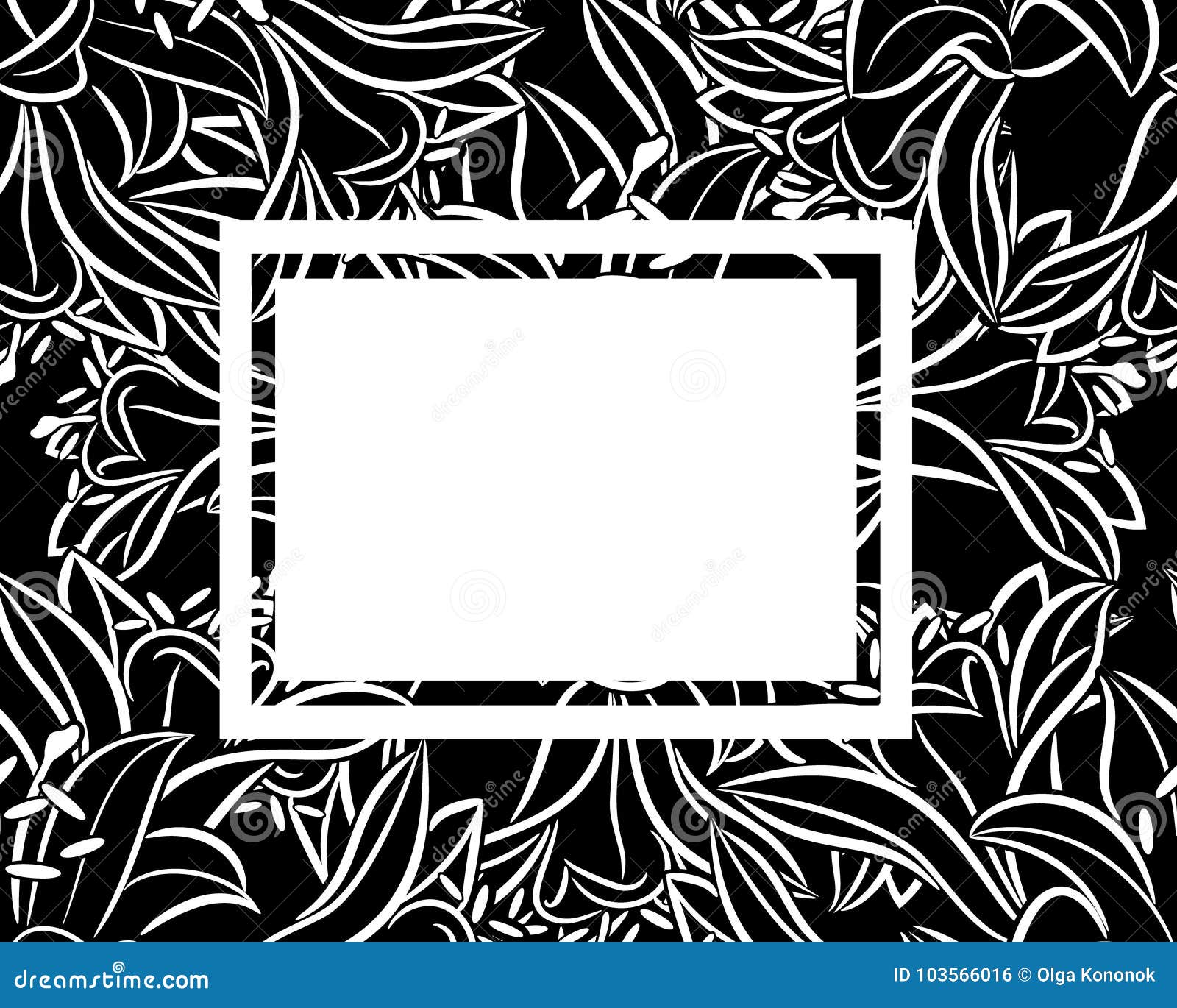Vector frame with flowers stock vector. Illustration of monochrome ...