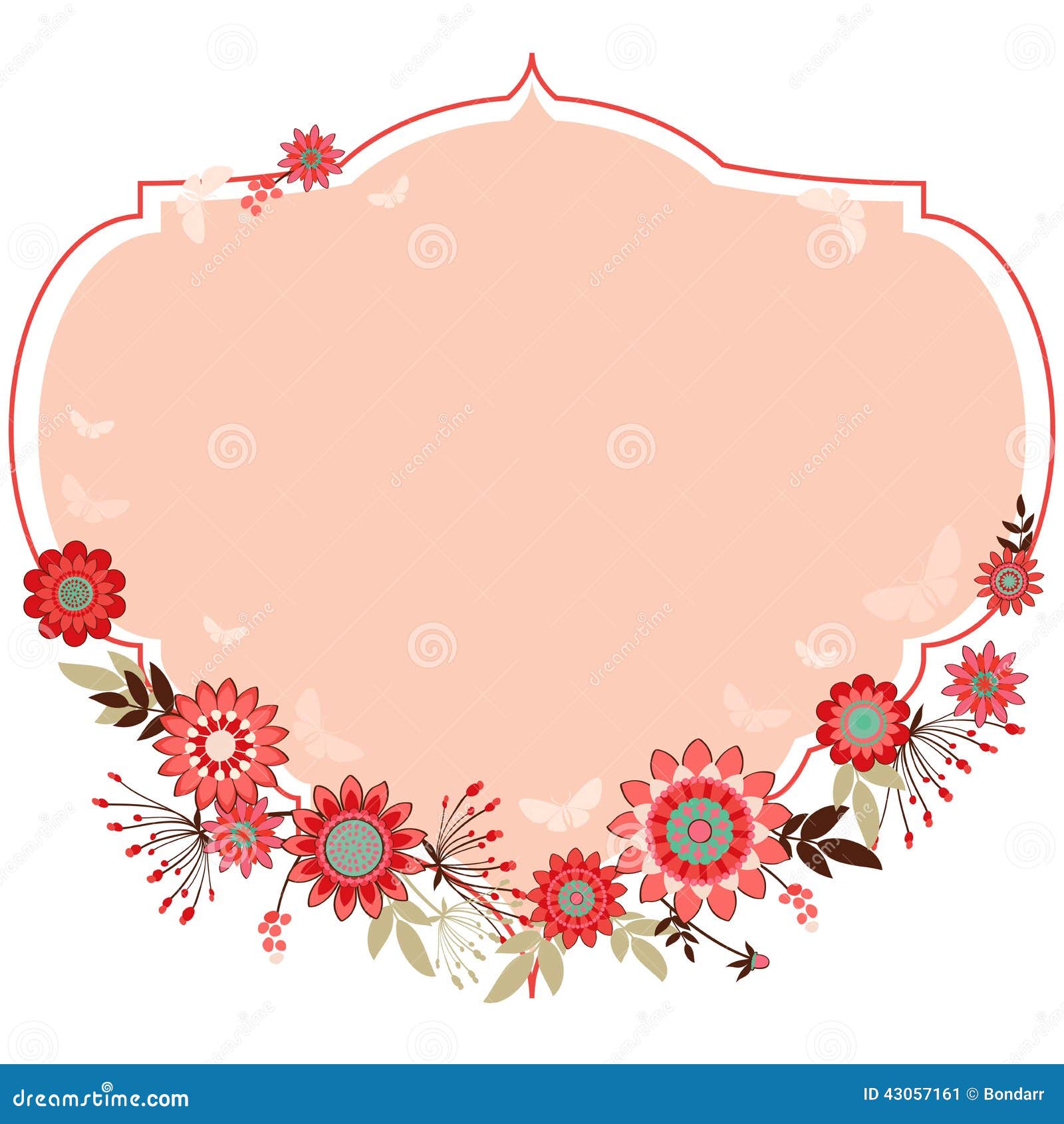 Vector frame with flowers stock vector. Illustration of green - 43057161