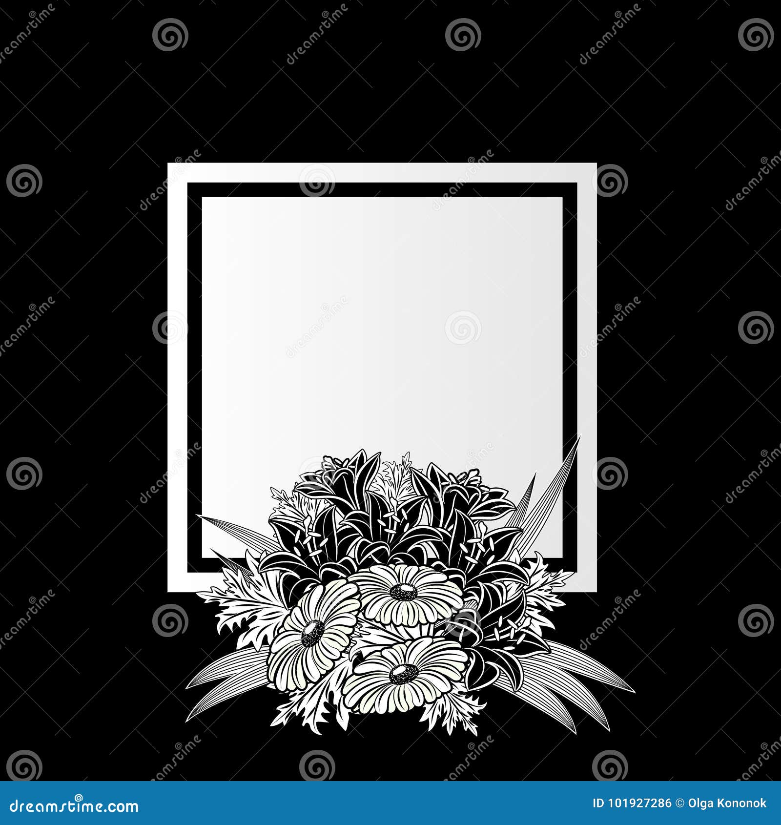 Vector frame with flowers stock vector. Illustration of beautiful ...