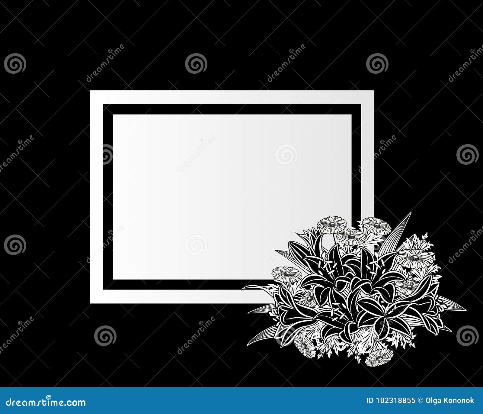 Vector frame with flowers stock vector. Illustration of international ...