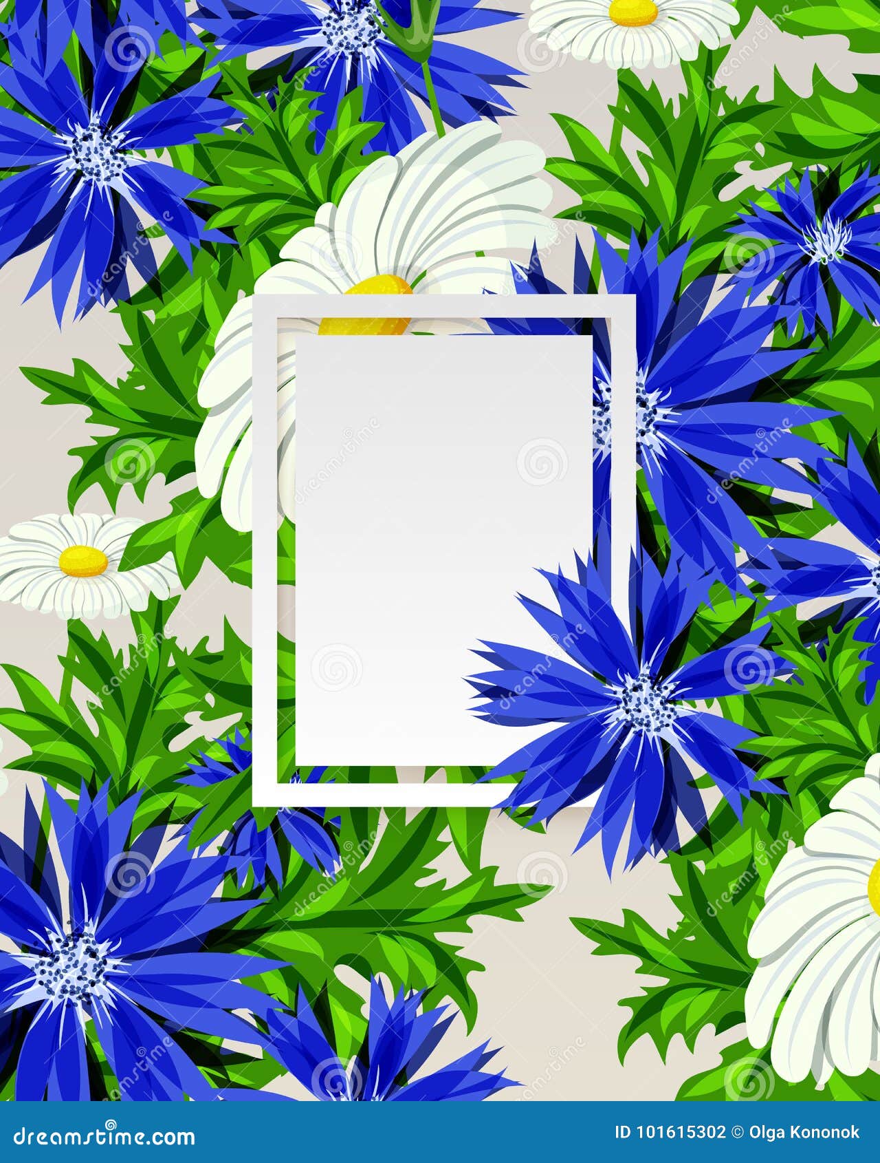 Vector frame with flowers stock illustration. Illustration of card ...