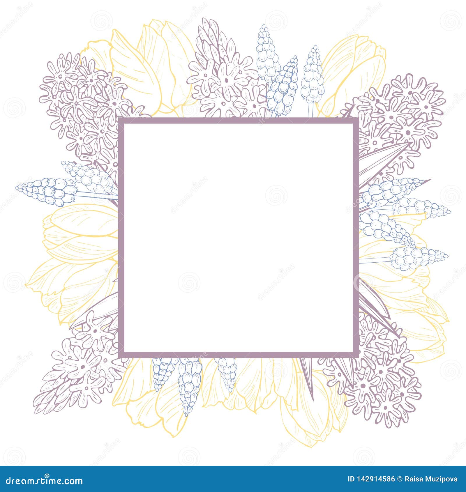 Vector Frame with Spring Flowers. Stock Vector - Illustration of love ...