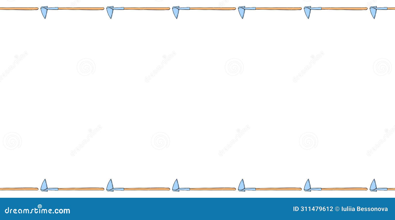 Vector Frame of Hoe, Chopper. Garden Tools, Working Equipment Stock ...