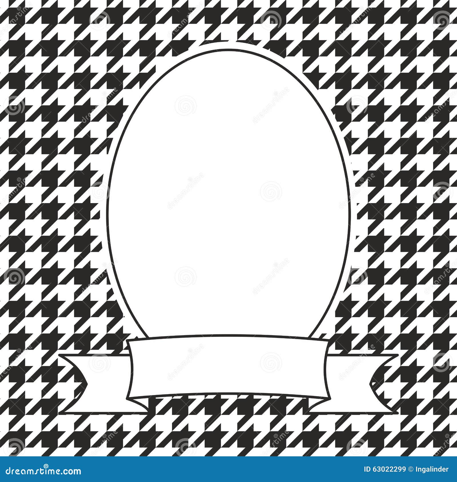 Houndstooth Black And White Seamless Pattern, Vector Background ...