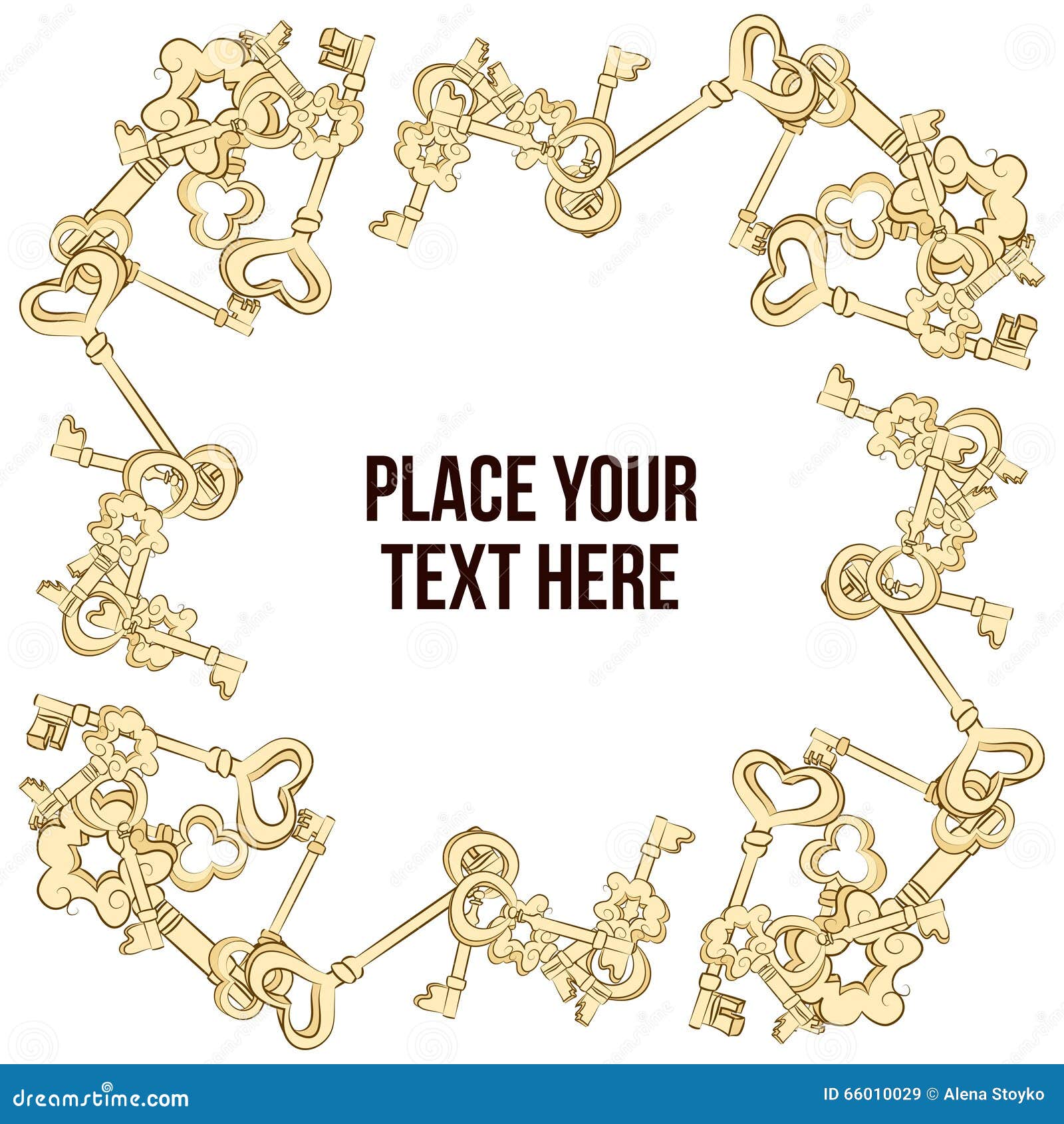 Vector frame with keys stock vector. Illustration of retro - 66010029