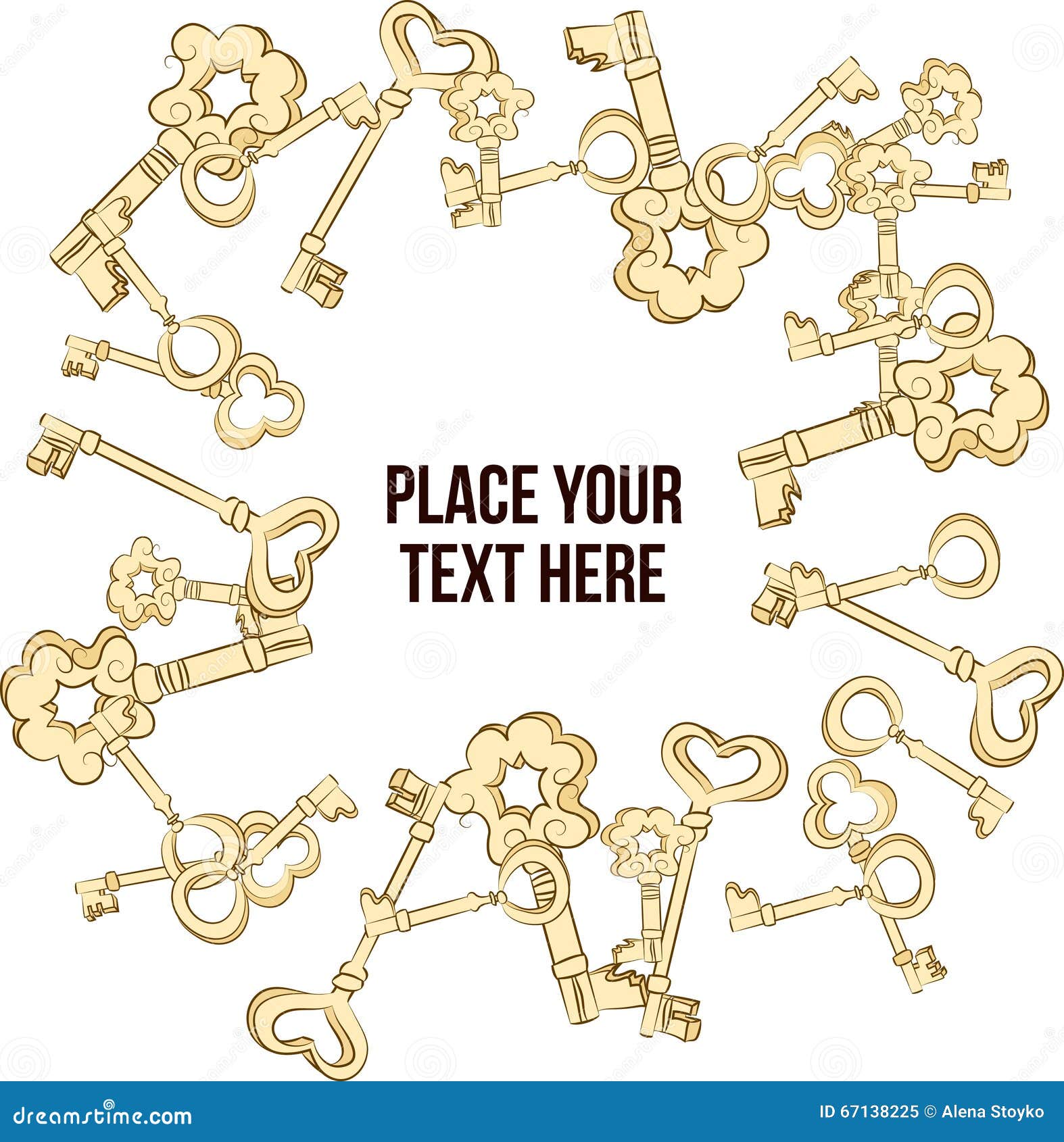 Vector frame with keys stock vector. Illustration of close - 67138225