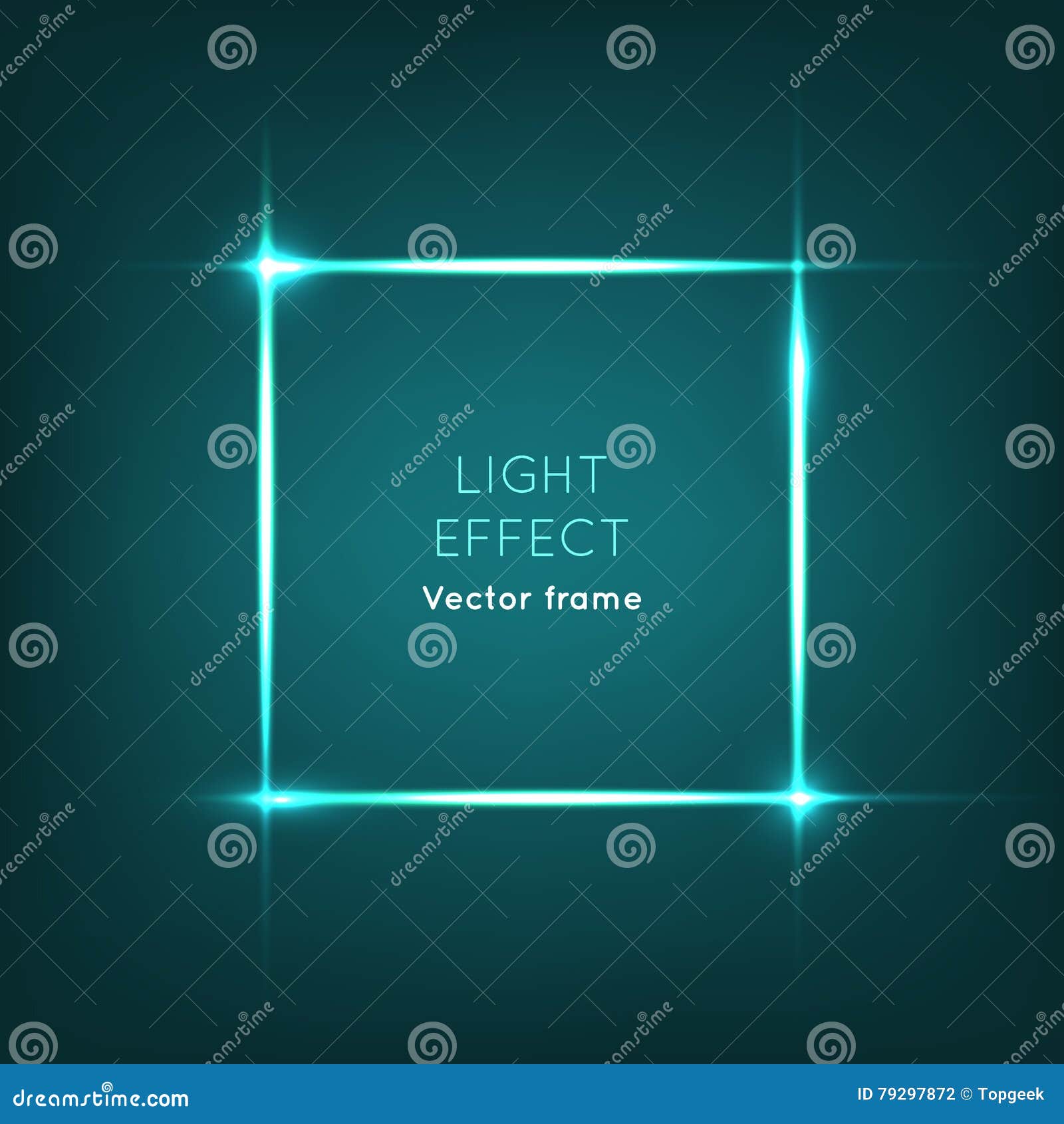 Vector Frame. Light Effect on Dark Blue Background Stock Vector ...