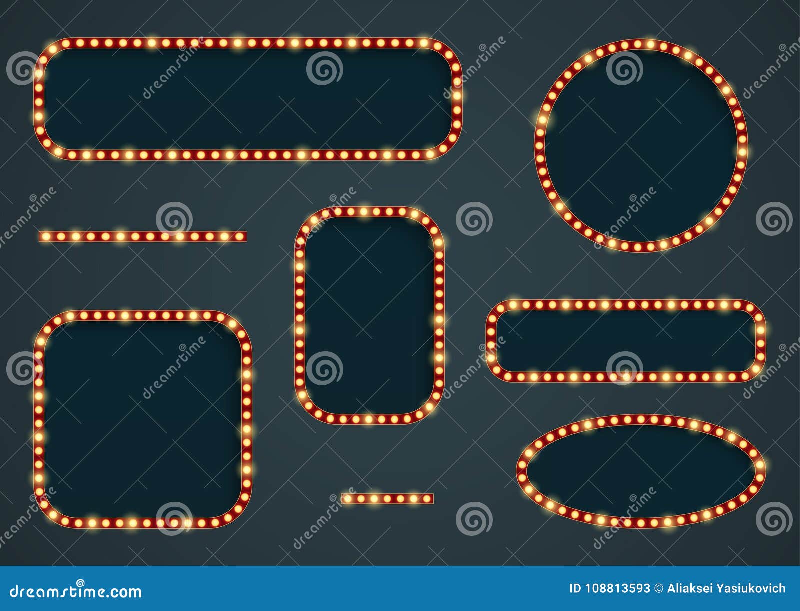Retro light frames. stock vector. Illustration of billboard - 108813593