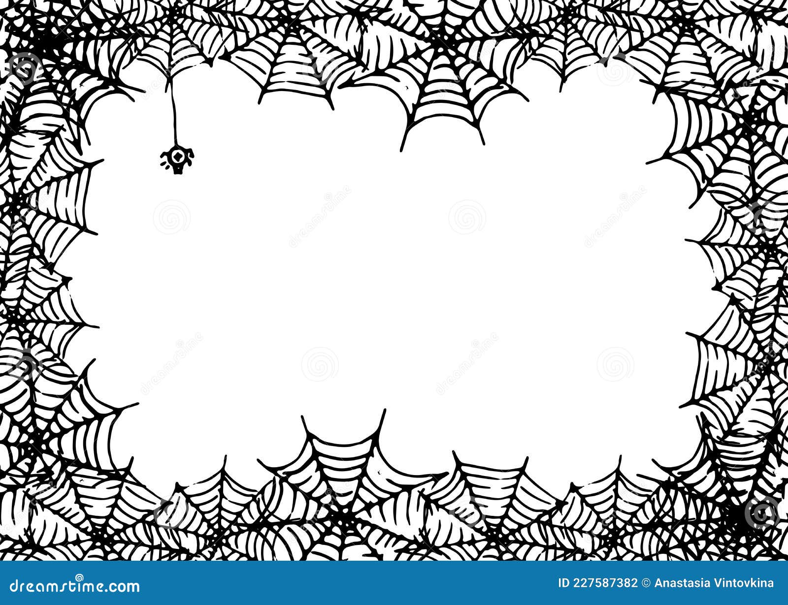 Vector Frame Made of Spider Web with an Empty Space for Text ...