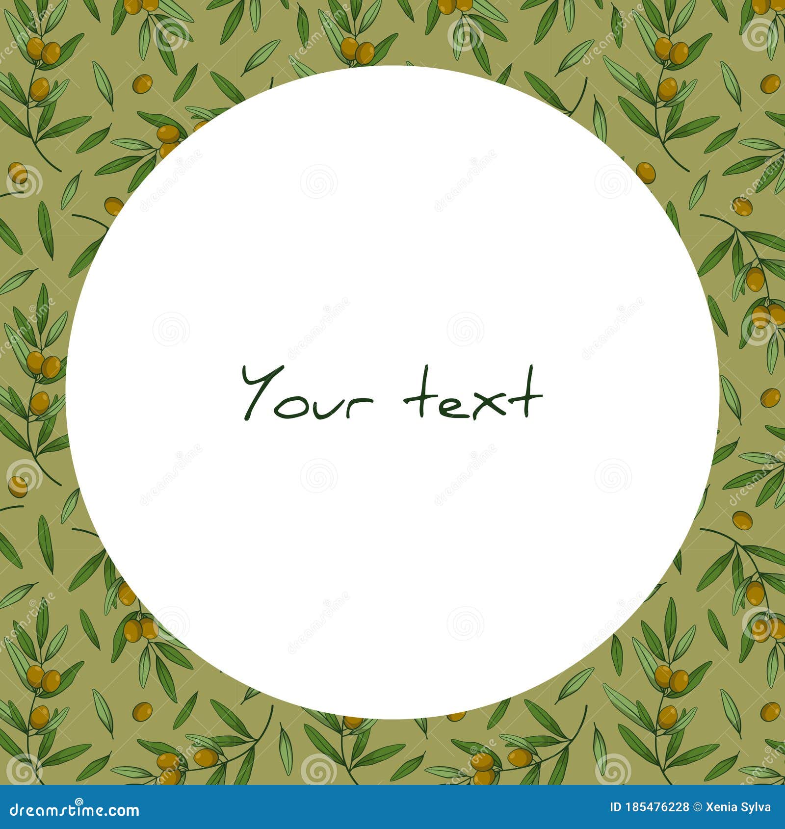 Vector frame with olives. stock vector. Illustration of greenery ...