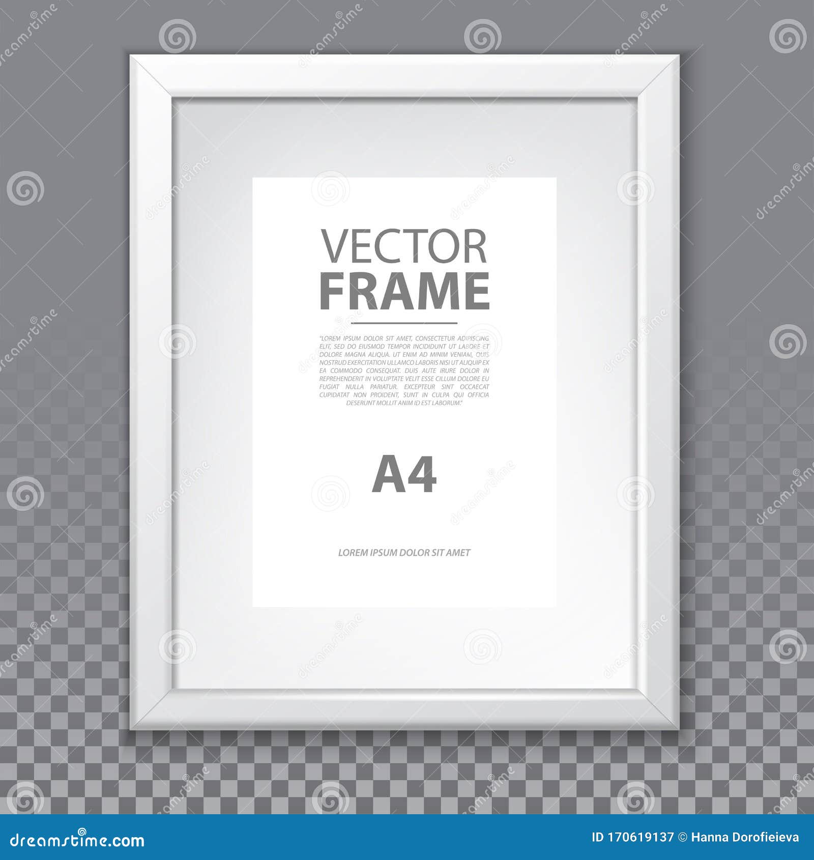 Vector Frame with A4 Page and Plastic Border, Page Stock Vector ...
